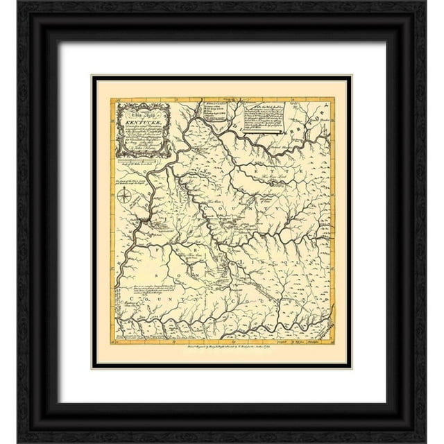 Filson 12x13 Black Ornate Wood Framed with Double Matting Museum Art ...