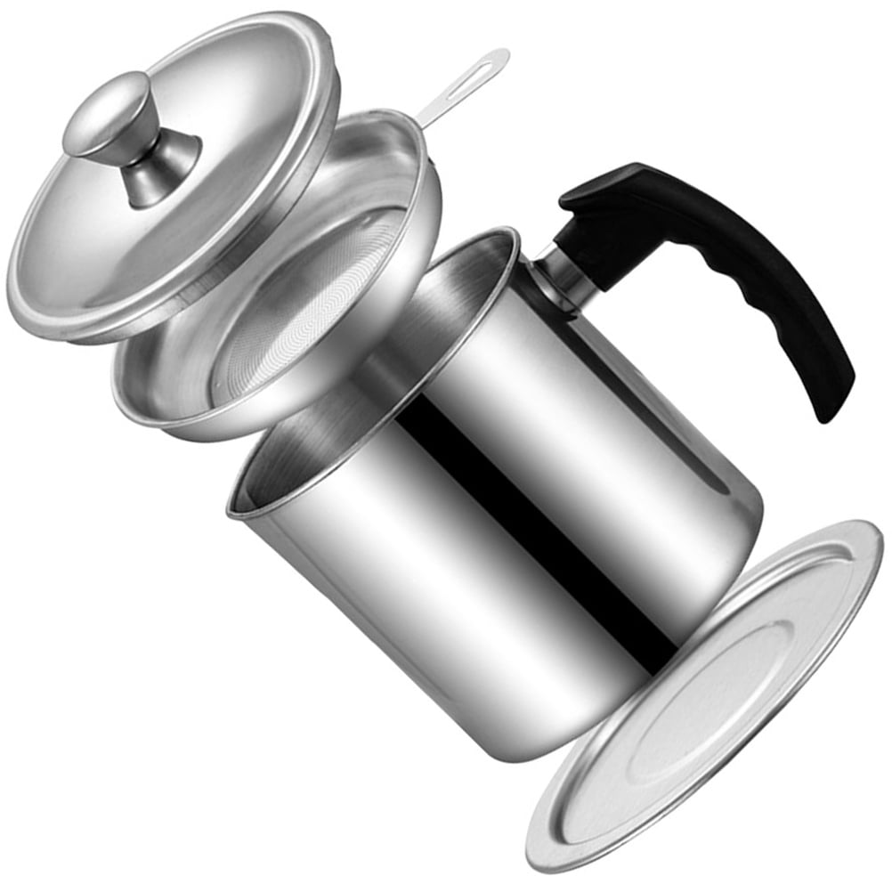 Filter Bacon up Grease Container with Strainer Reusable Oil Pot Storage ...