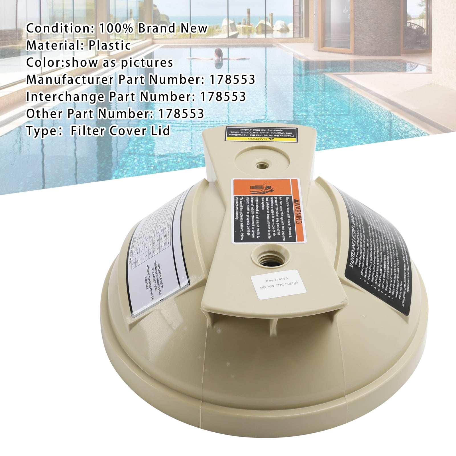 Filter Cover Lid 178553 For Pentair Clean & Clear 50 100 Predator 100 ...