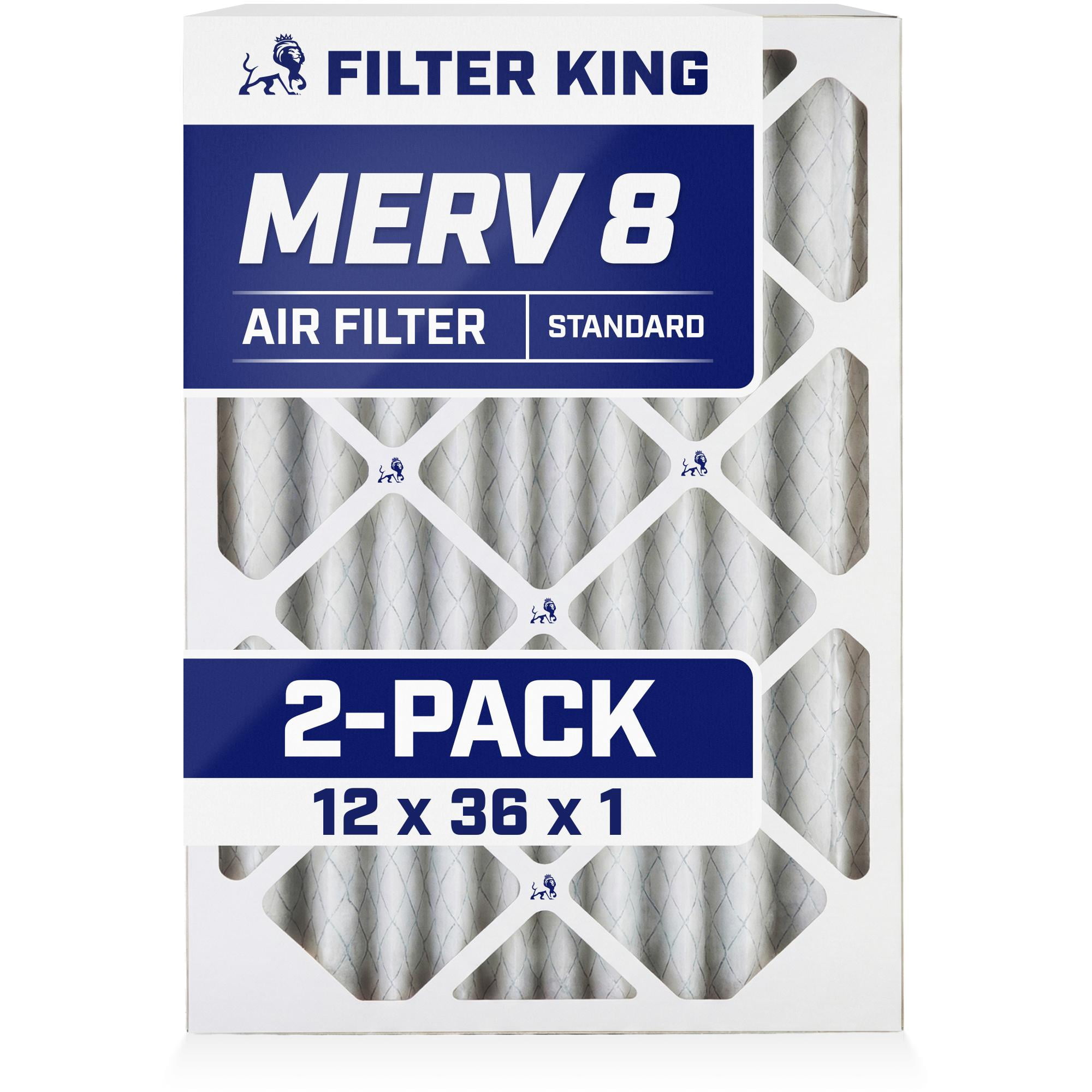 Filter King 12x36x1 Air Filter | 2-PACK | MERV 8 HVAC Pleated A/C ...