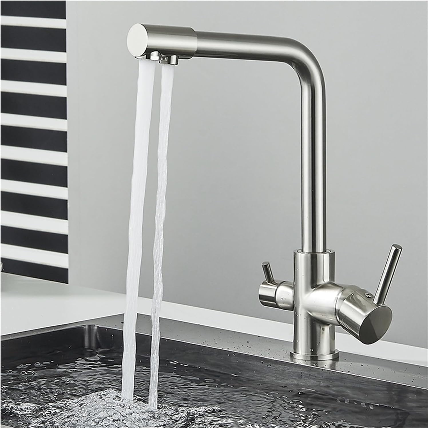 Filter Kitchen Faucet Drinking Pure Water Black Gold Kitchen Faucet ...