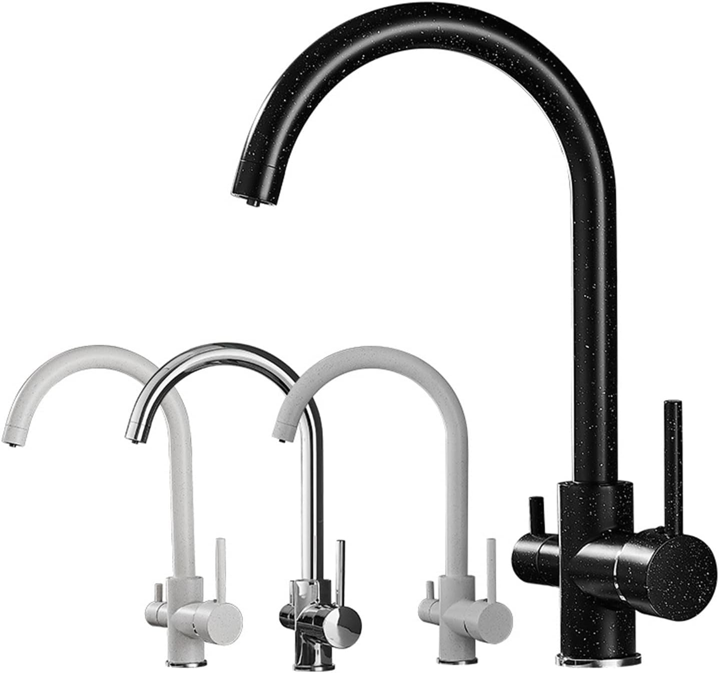 Filter Kitchen Faucets Deck Mounted Mixer Tap 360 Rotation with Water ...