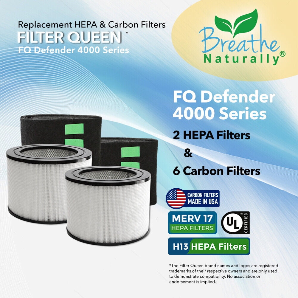 Filter Queen Defender 4000 Series Replacement HEPA + Carbon Pre-Filters ...
