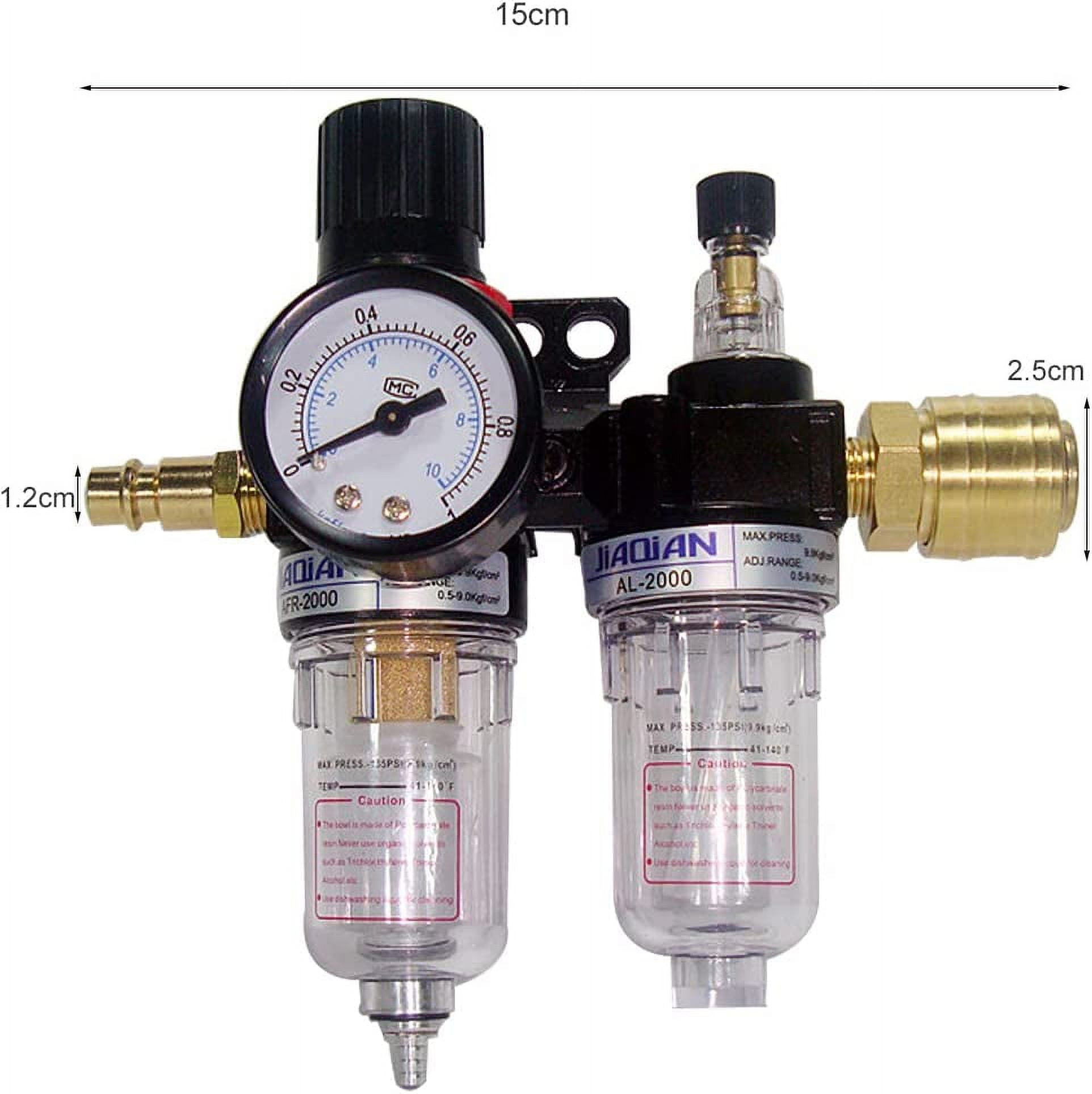 Filter Regulator 1/4 Air Pressure Regulator, Water-Oil Separator, Air ...