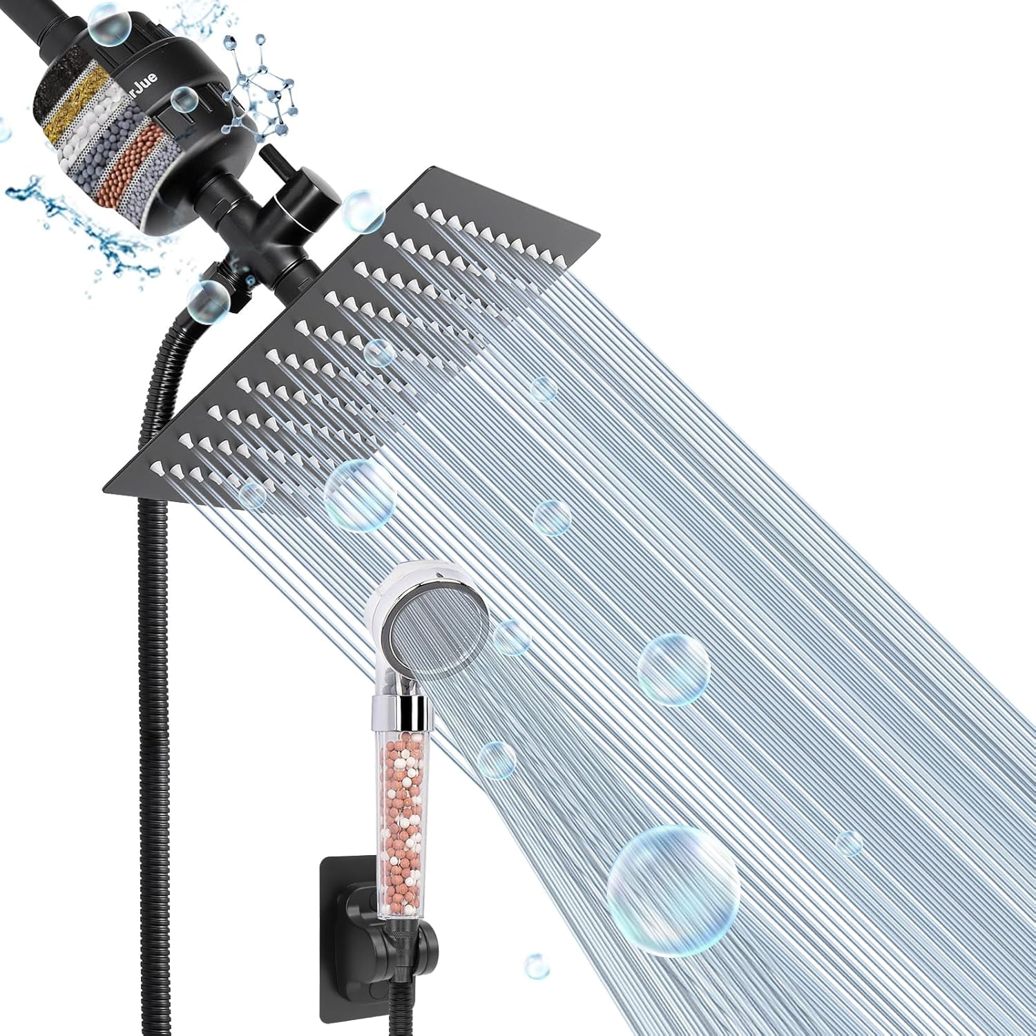 Filter Shower Head, High Pressure Rainfull with Filter Combo for Hard ...