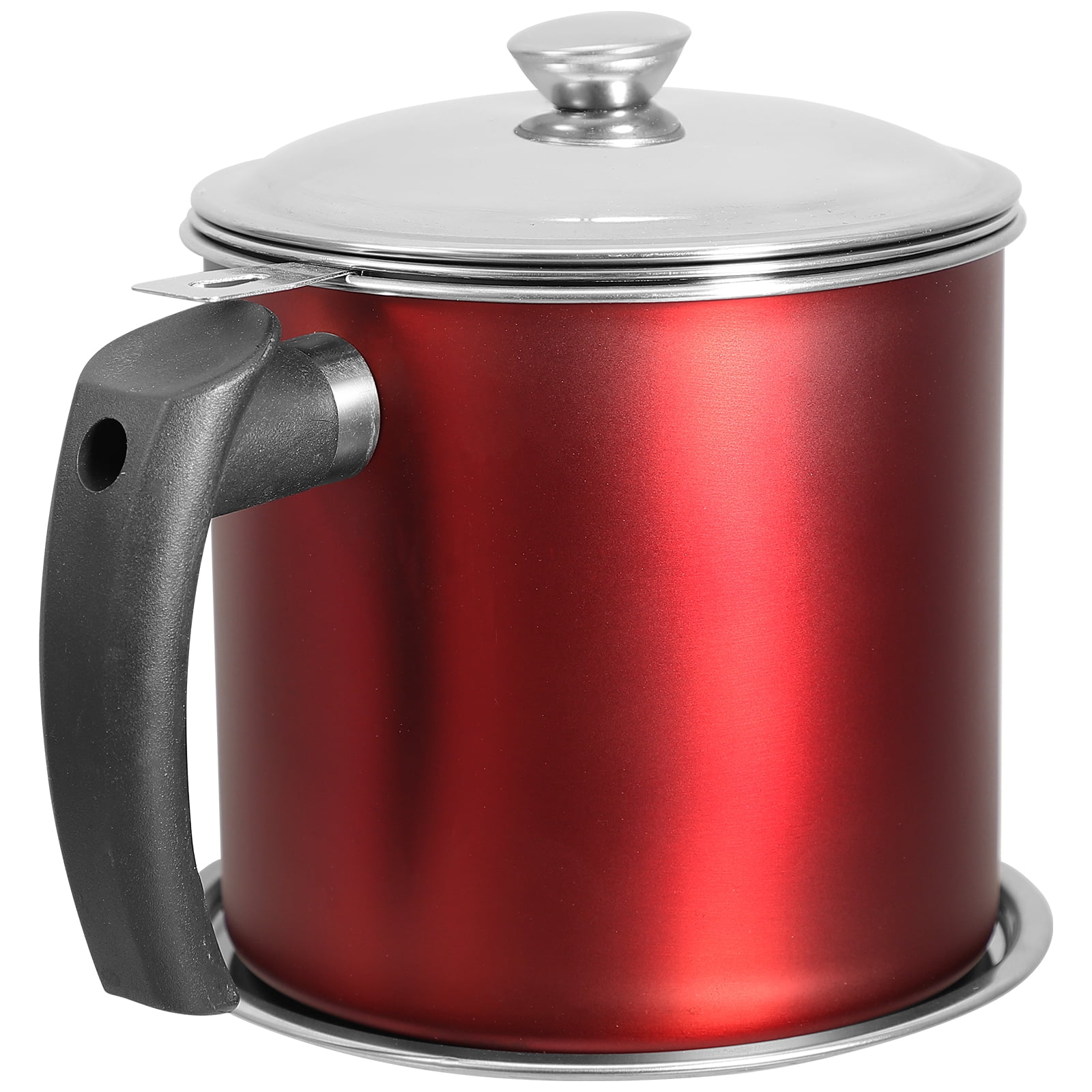 Stainless Steel Oil Filter Pot with Strainer for Storage Use Red 5.3 ...
