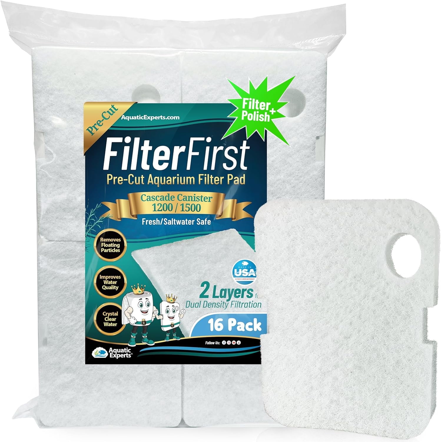 FilterFirst Aquarium Filter Pad Media Roll Crystal Clear Water, Cascade ...