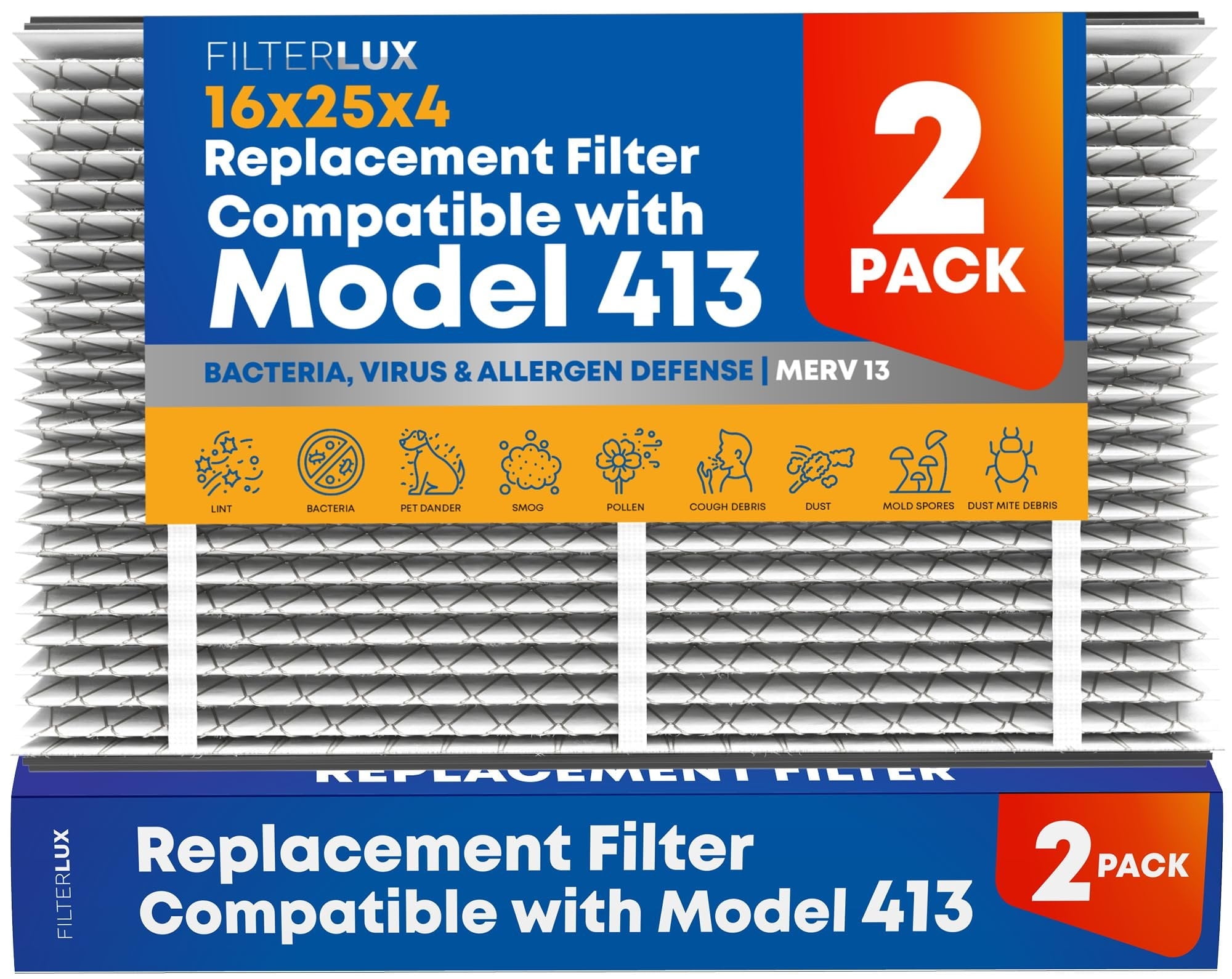FilterLux Replacement Filters for AprilAire 413, 20x25x4, MERV 11, 2 ...
