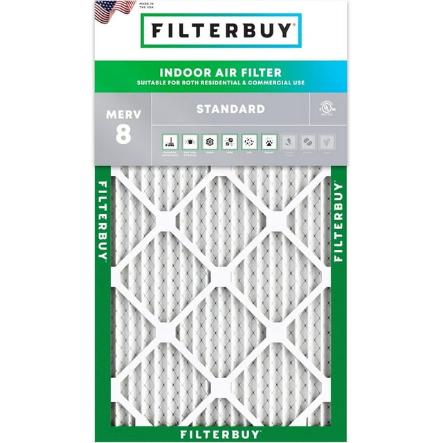 Filterbuy 13x25x1 MERV 8 (MPR 600) Dust Defense, Pleated HVAC AC ...