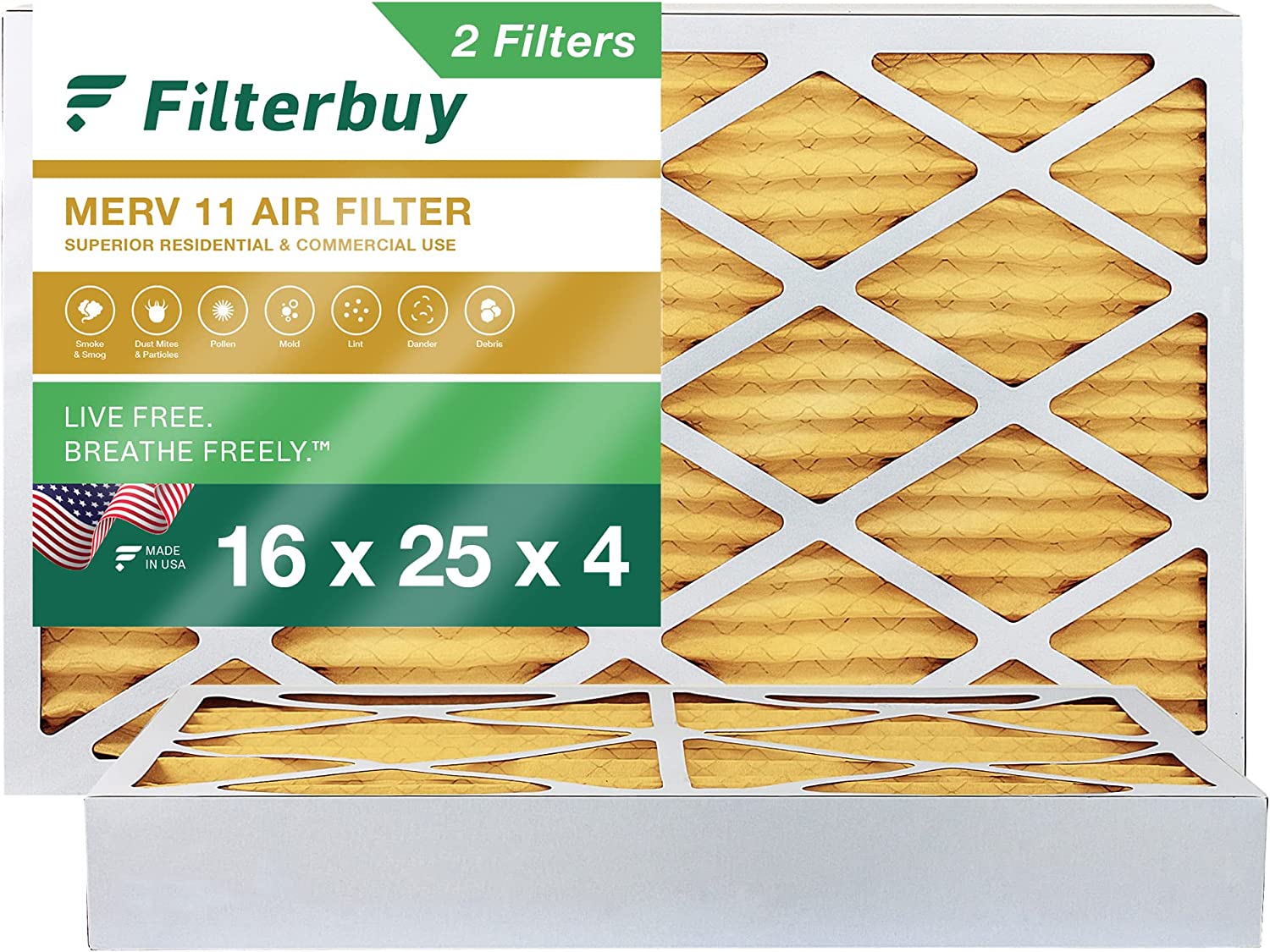 Nordic Pure 16x25x4 (3 5/8) Pleated MERV 12 Air Filters 2 Pack ...