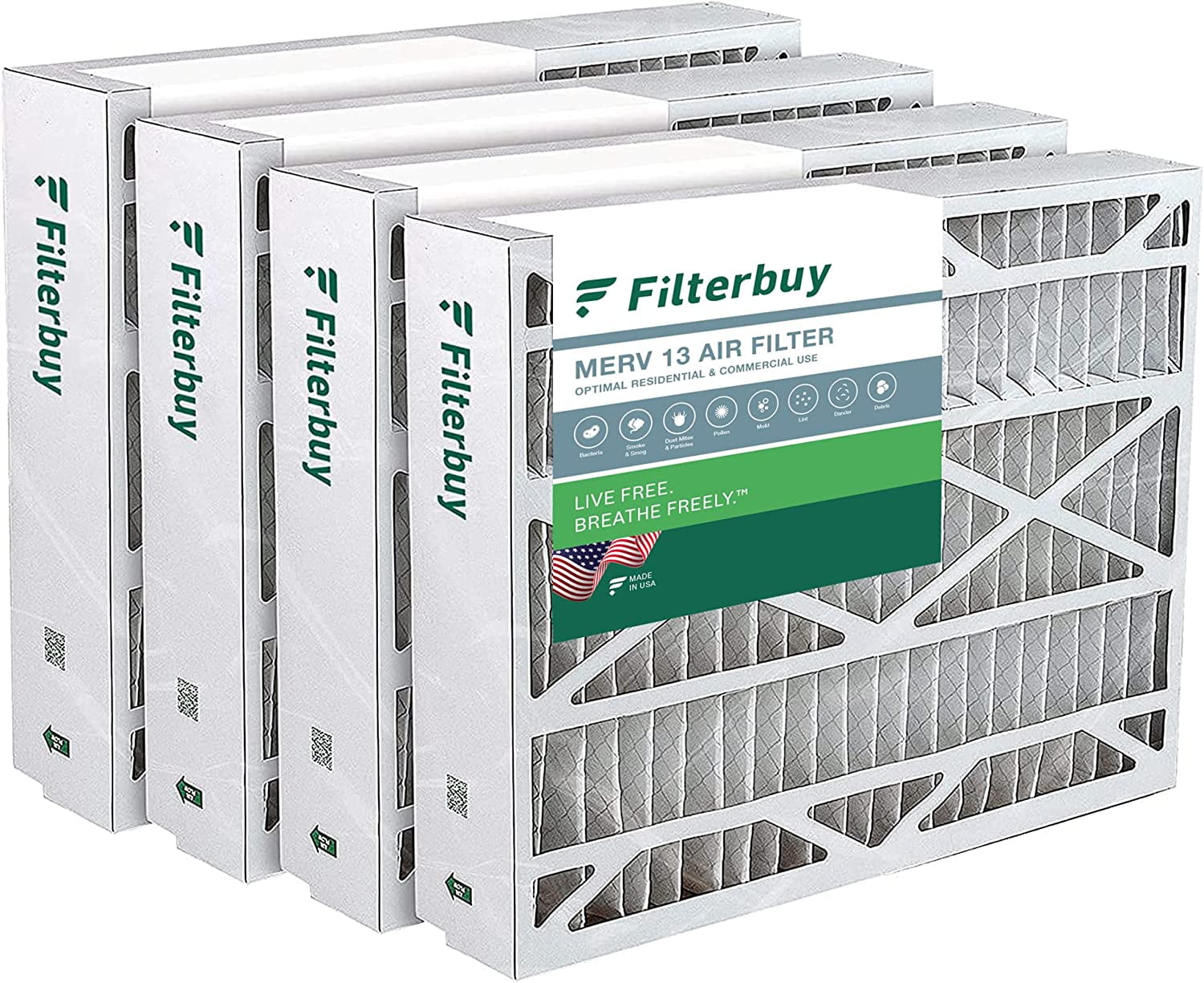 Filterbuy 17.5x21x5 MERV 13 Pleated HVAC AC Furnace Air Filters for ...