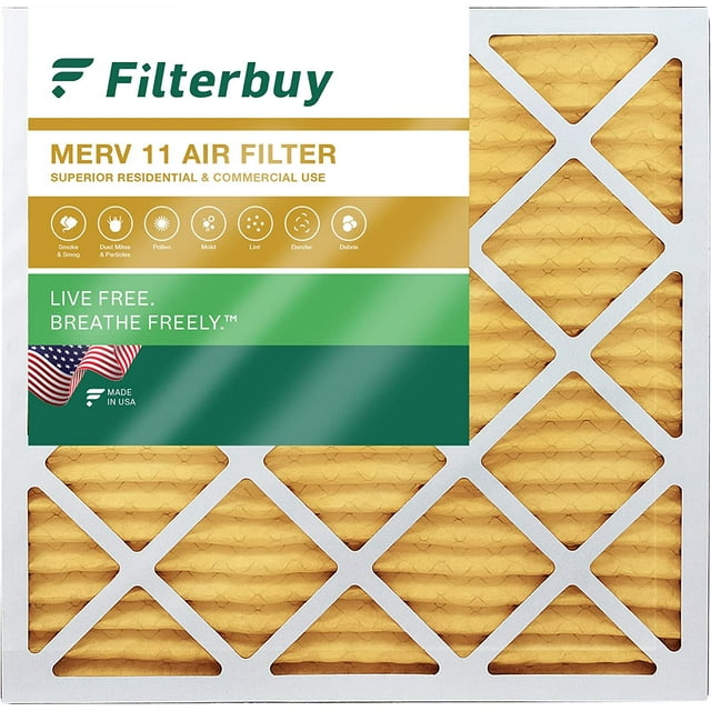 Filterbuy 20x20x1 MERV 11 Pleated HVAC AC Furnace Air Filters (1-Pack ...
