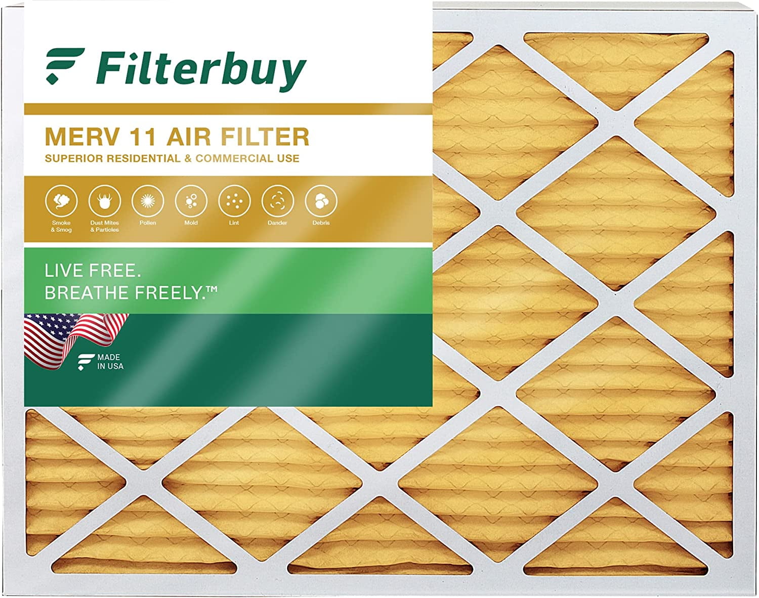 Filterbuy 20x22x1 MERV 11 Pleated HVAC AC Furnace Air Filters (1-Pack ...