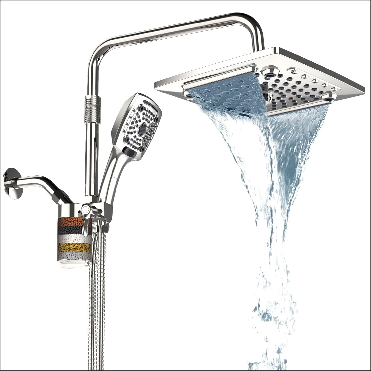 Filtered Rain Shower with Handheld , Rainfall Shower Combo with 59 ...