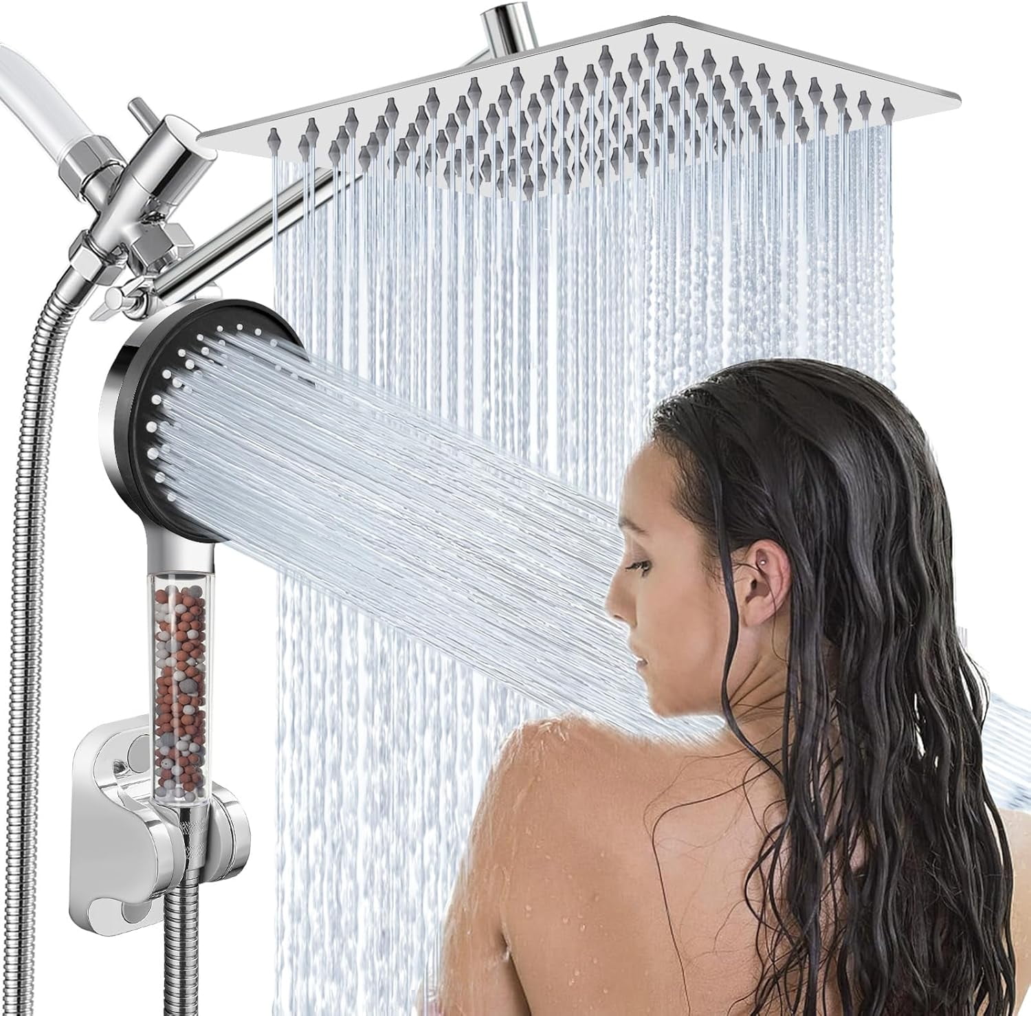 Filtered Shower ,8"Rain Shower with Handheld Combo with 11'' Angle ...