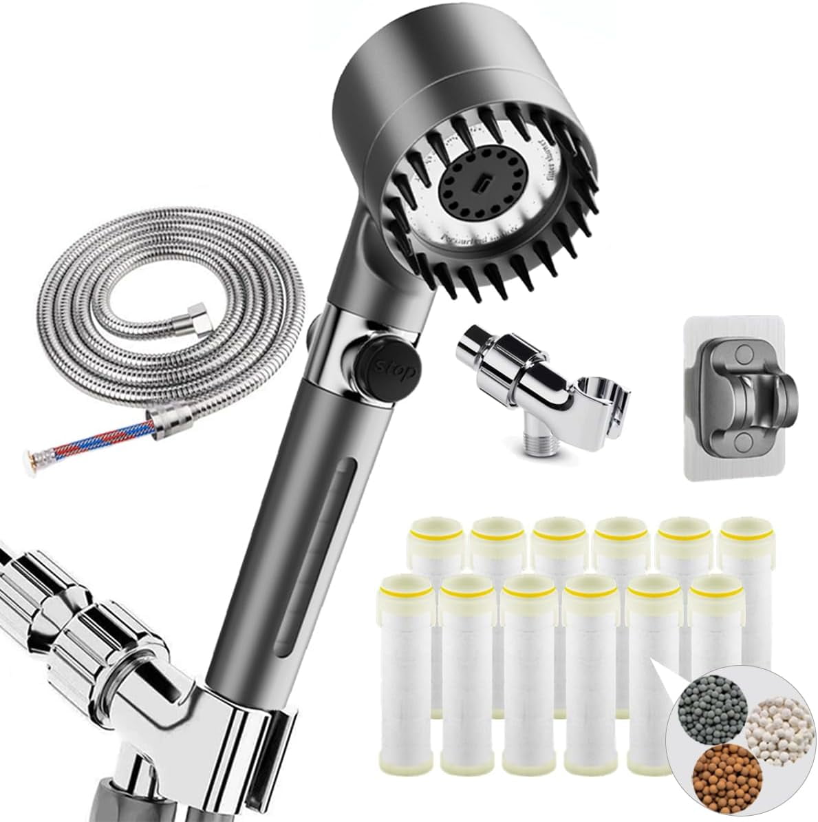Filtered Shower Head with Handheld - High Pressure 3 Spray Modes ...