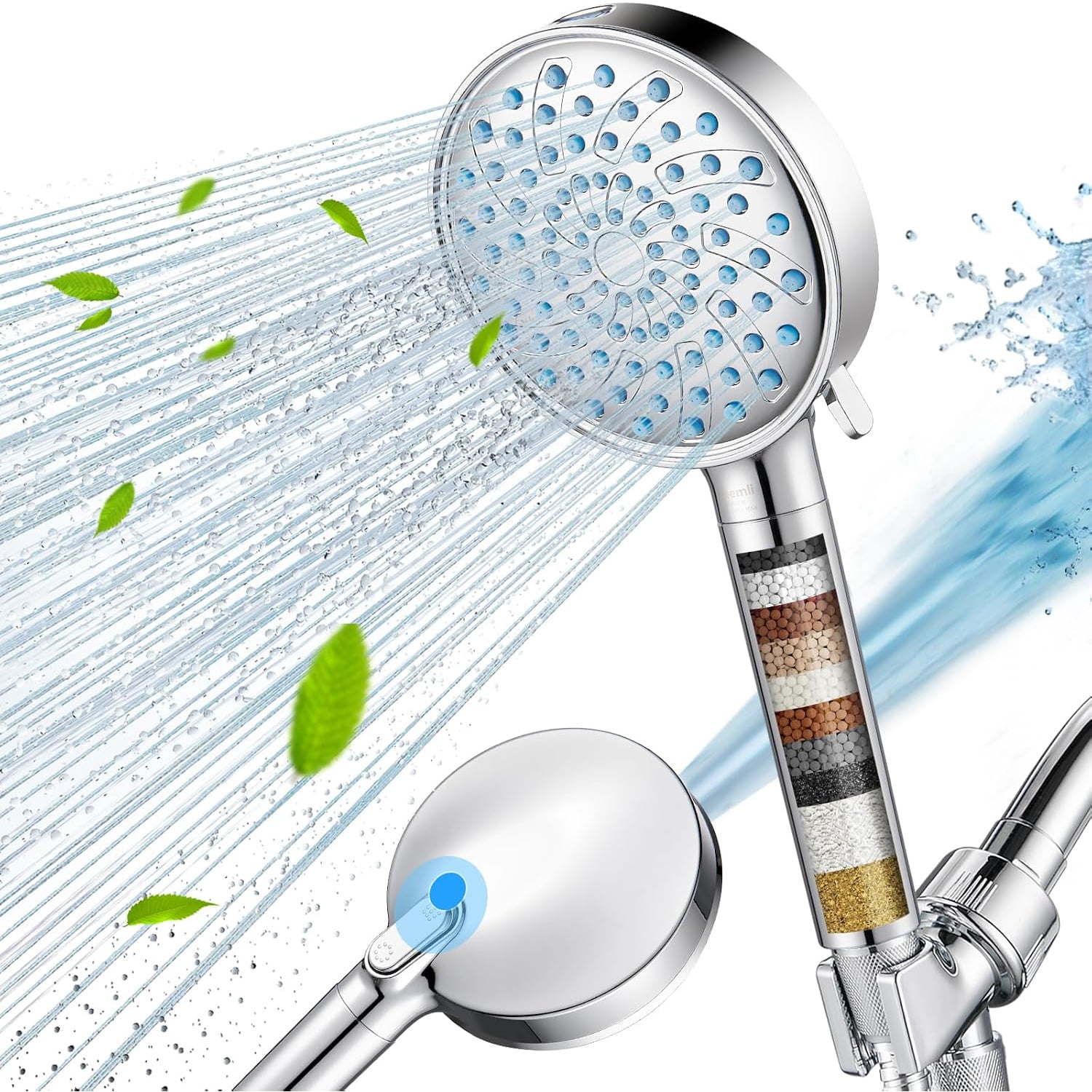 Filtered Shower Head with Handheld, High Pressure 7 Spray Mode ...
