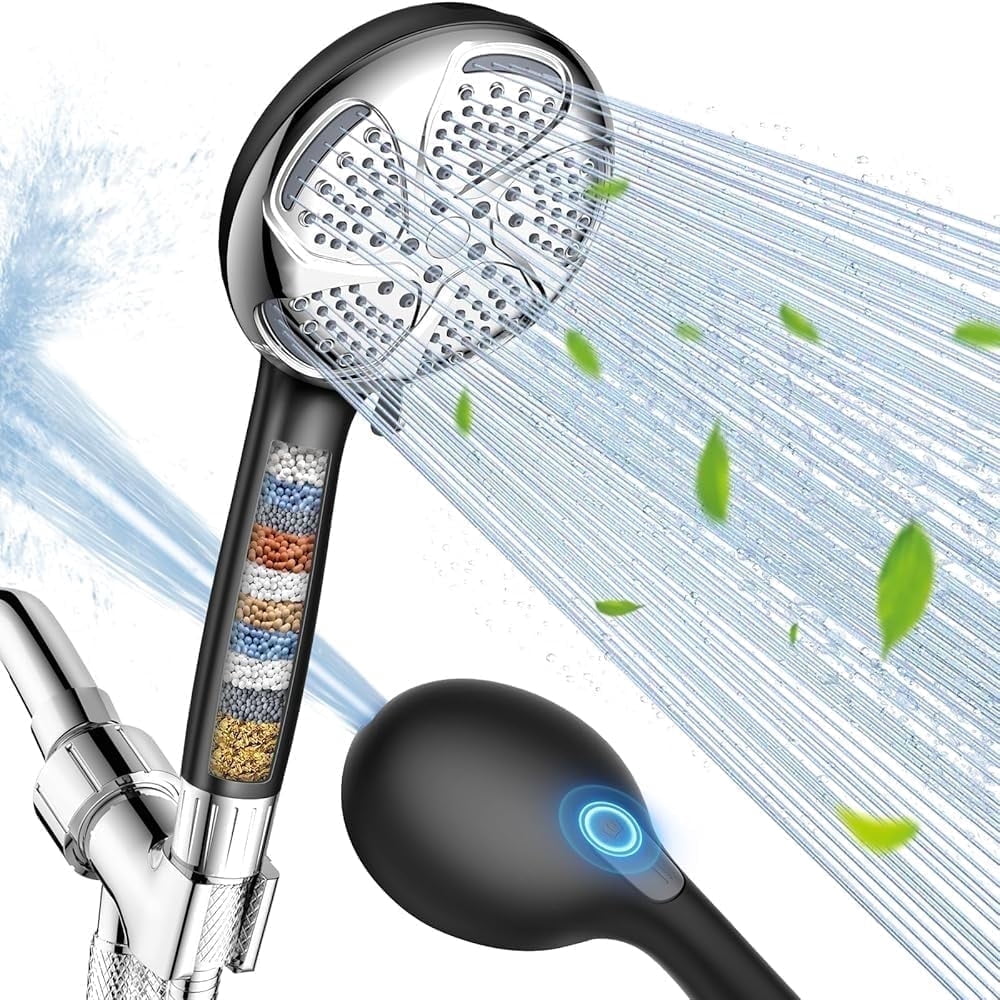 Filtered Shower Head with Handheld, High Pressure 7-Spray Showerhead ...