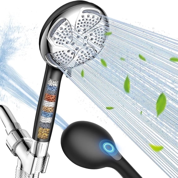 6-way High Pressure 82 Spray Mode Filtered Showerhead Combo - Handheld ...