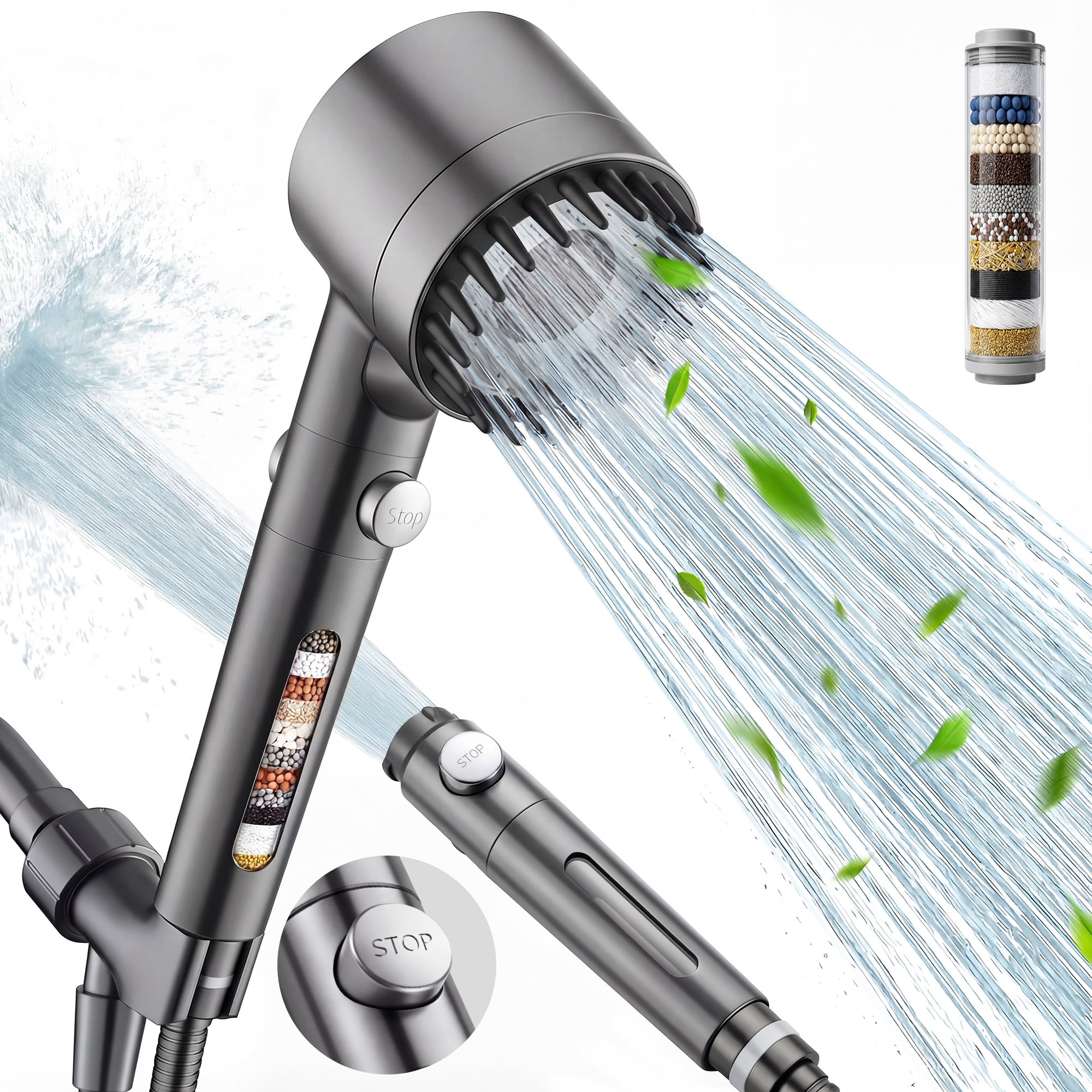 Cshidworld Filtered Shower Head with Handheld, High Pressure Water Flow ...