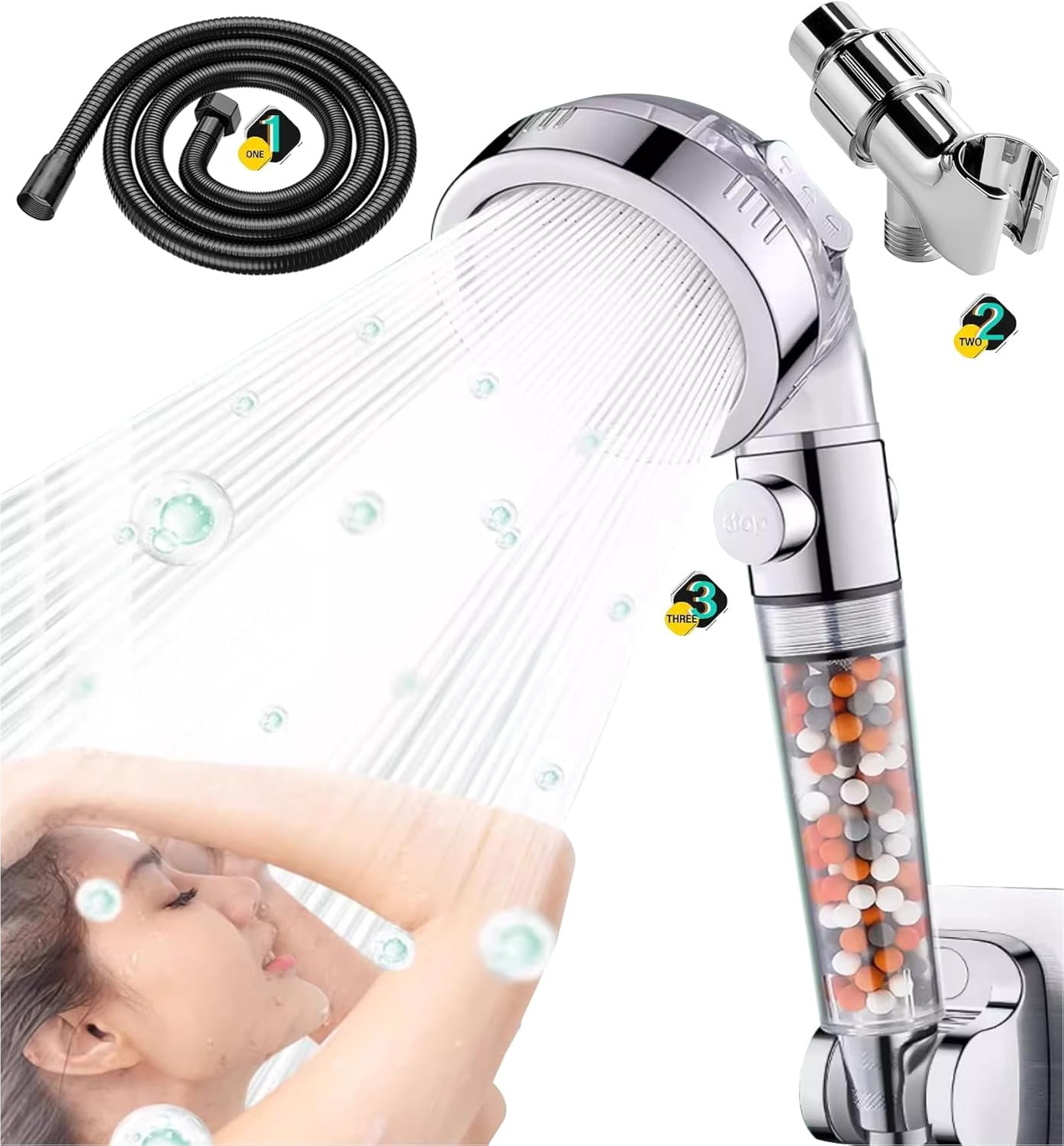 Filtered Shower Head with Handheld, High Pressure Water Flow and ...