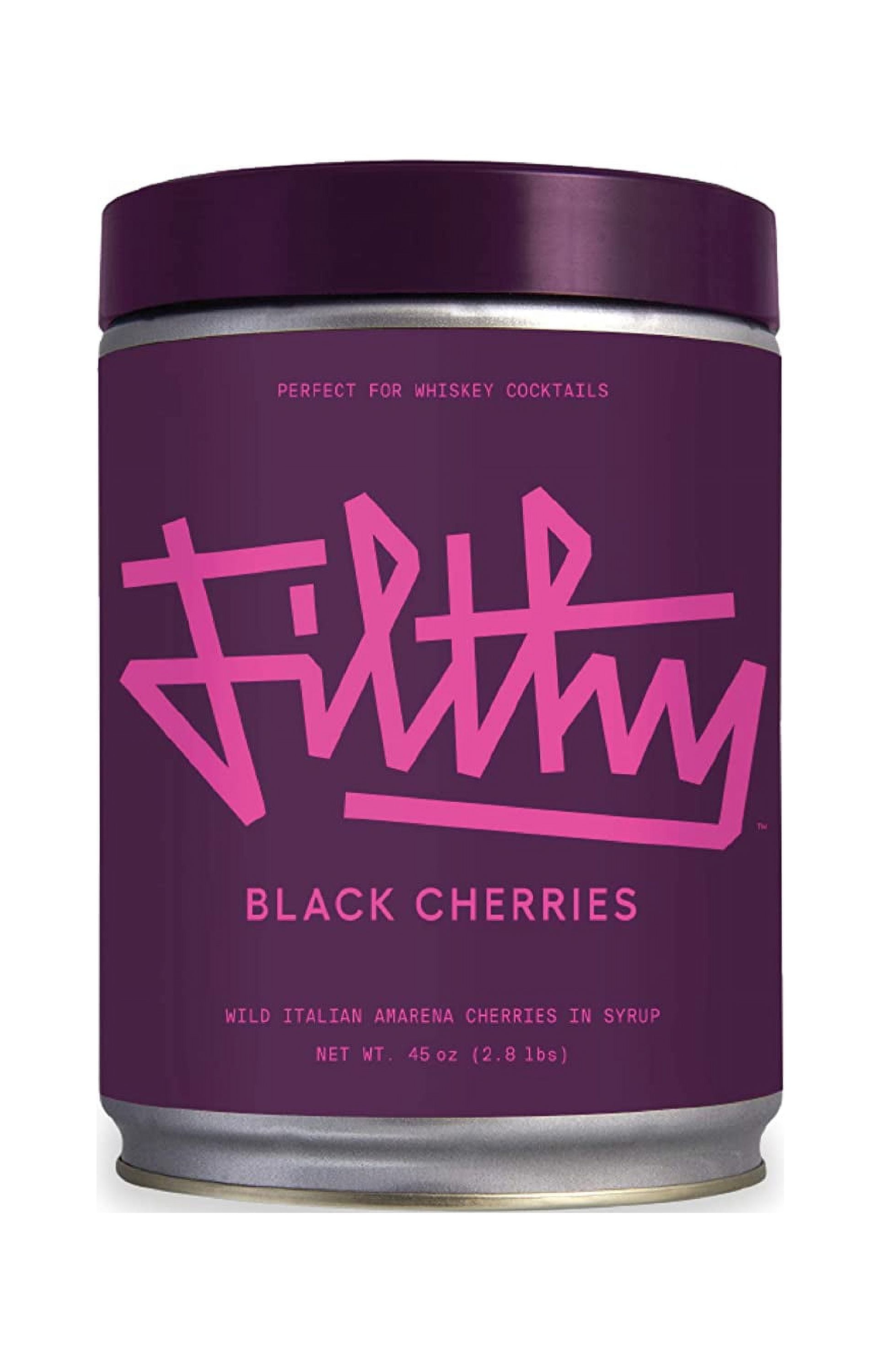 Filthy Black Amarena Cocktail Cherries, 45 Oz Tin, 170 Cherries ...