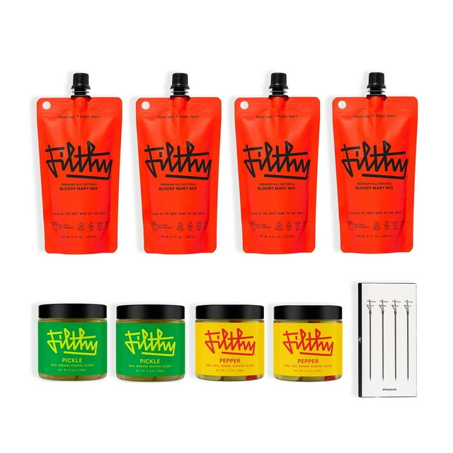 Filthy Bloody Mary Cocktail Kit, Includes Pickle Stuffed Olives, Pepper ...