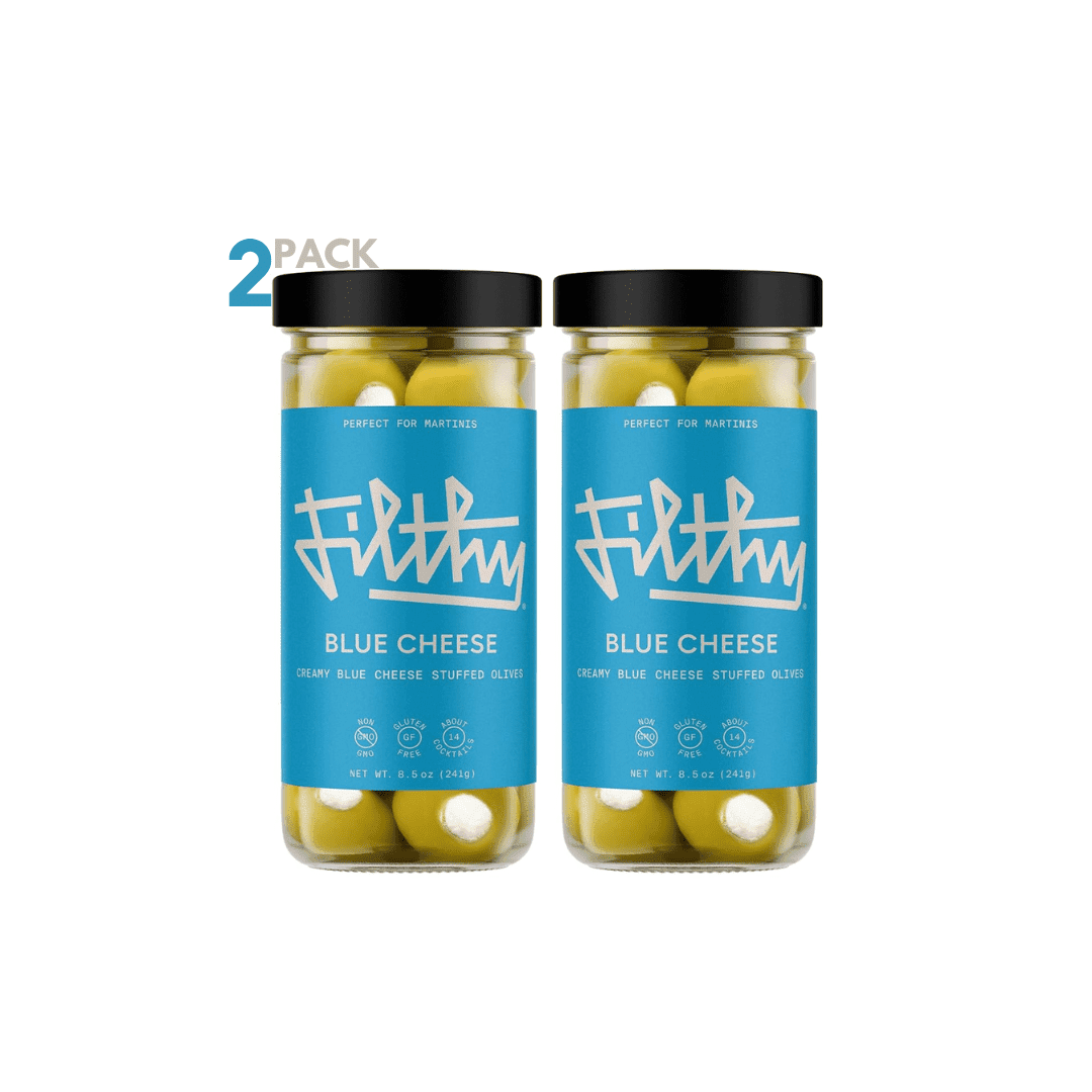 Filthy Blue Cheese Stuffed Olives, Naturally Cured, 8.5 oz Jar (Pack of ...
