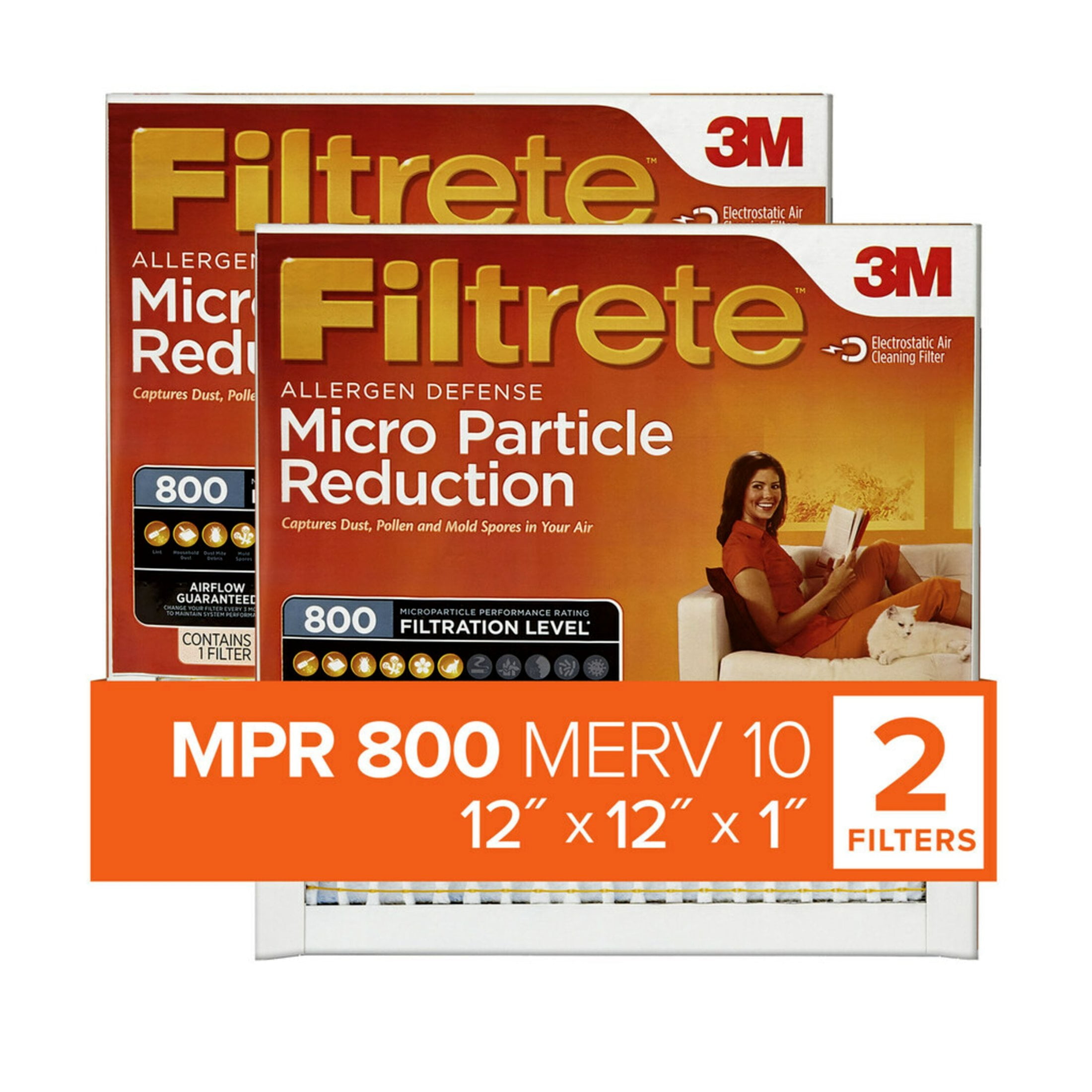 Filtrete 12x12x1, Allergen Defense Micro Particle Reduction HVAC ...
