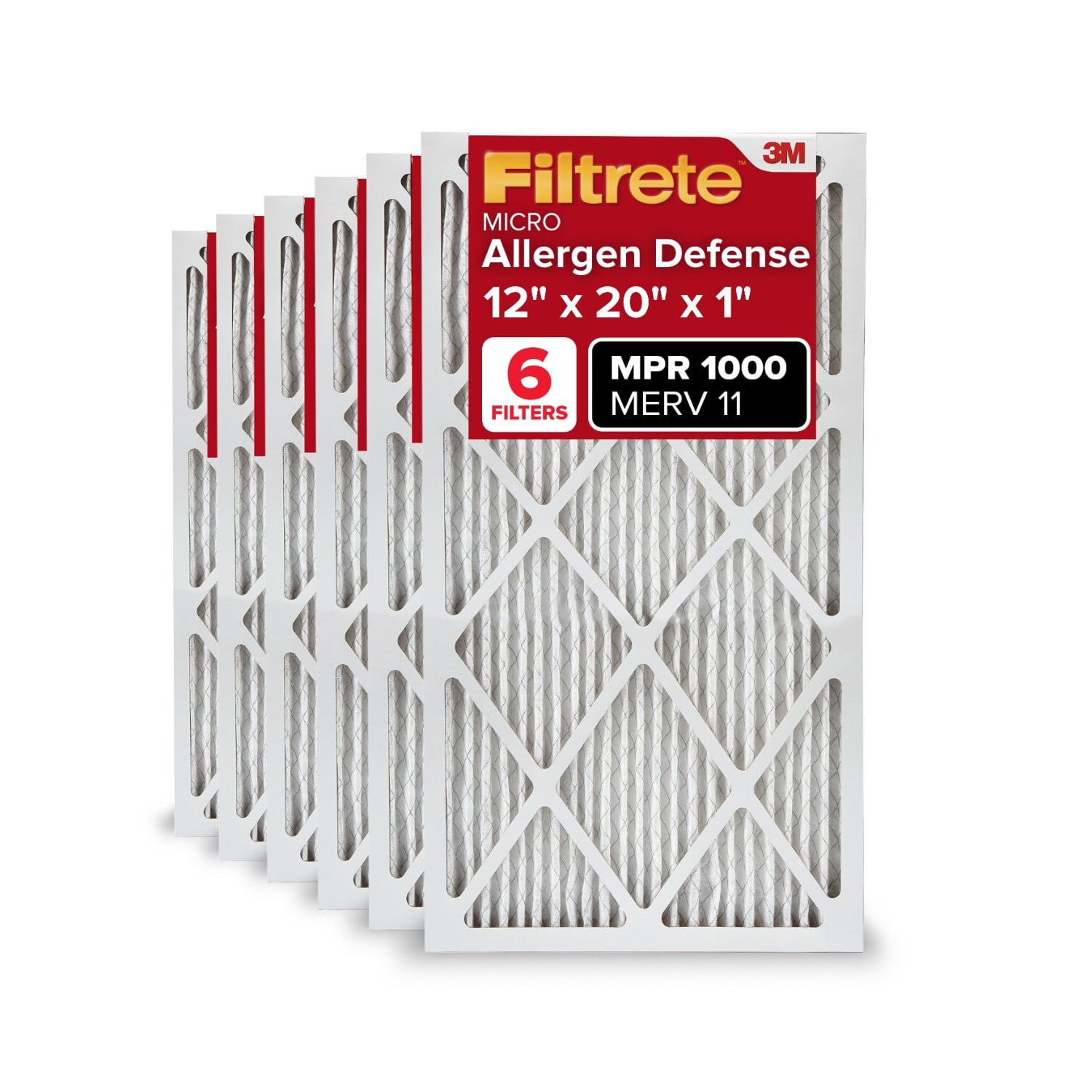 Filtrete 12x20x1 HVAC Furnace Air Filter, MPR 1000 MERV 11, Allergen ...