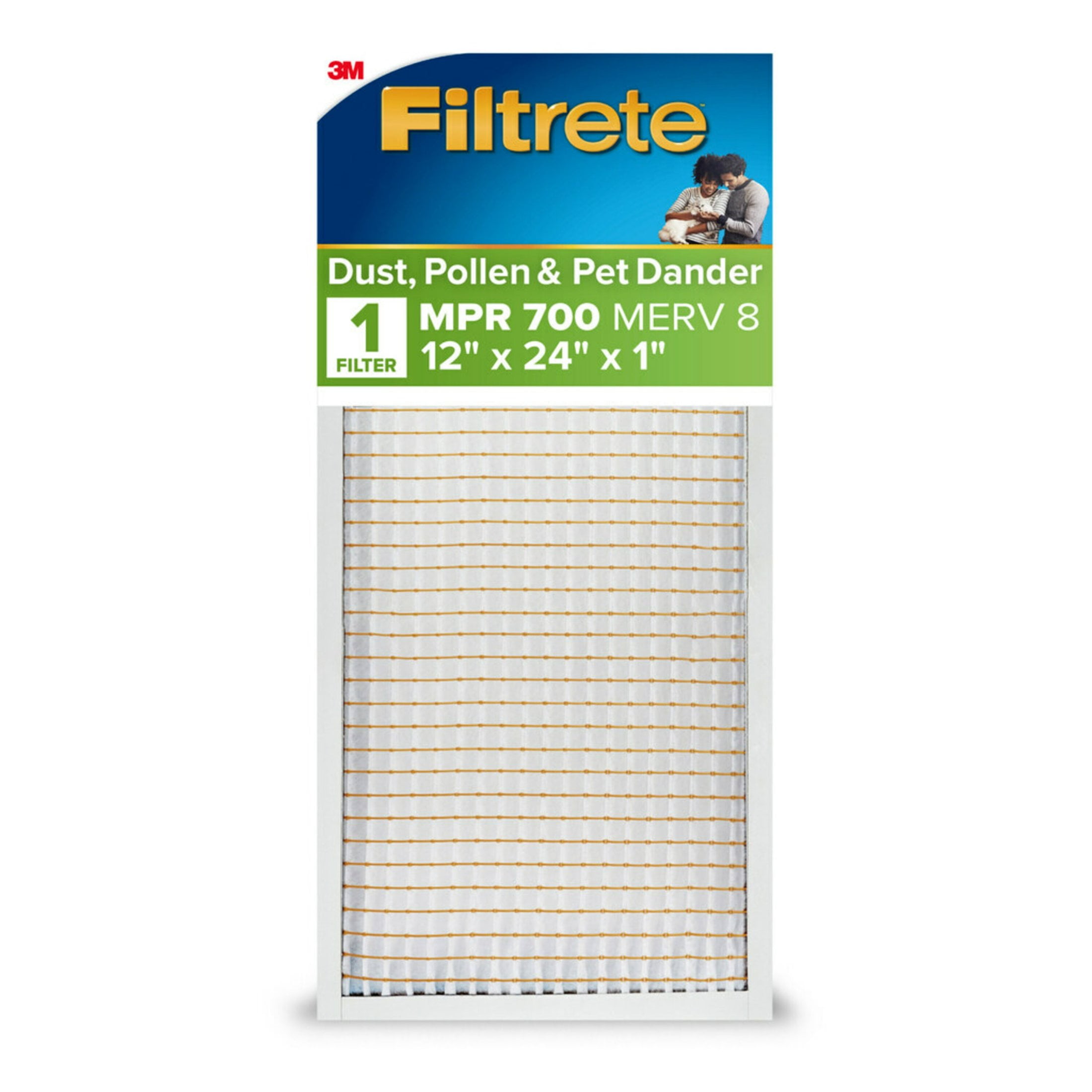 Filtrete 12x24x1 Air Filter, MPR 700 MERV 8, Dust, Pollen, and Pet ...