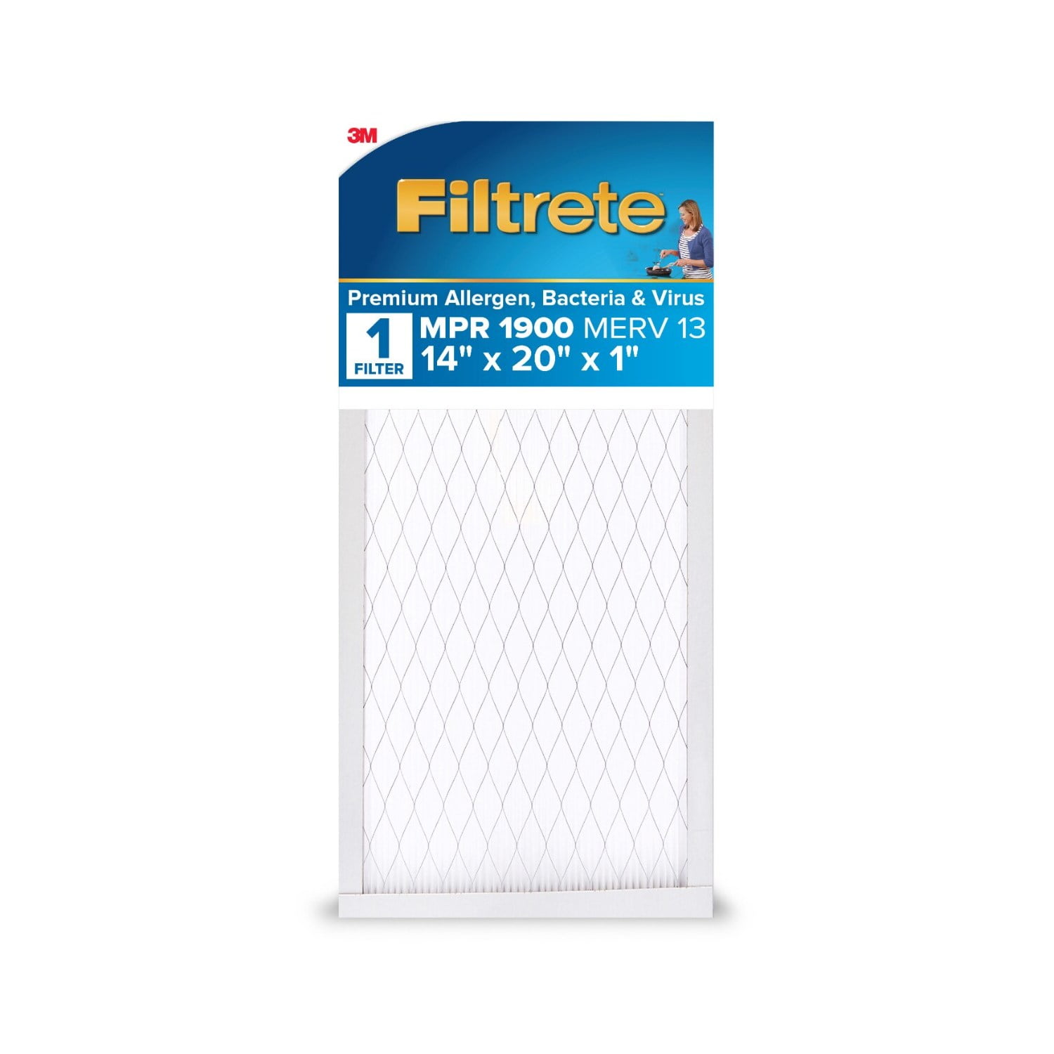 Filtrete 14x20x1 Air Filter, MPR 1900 MERV 13, Premium Allergen ...