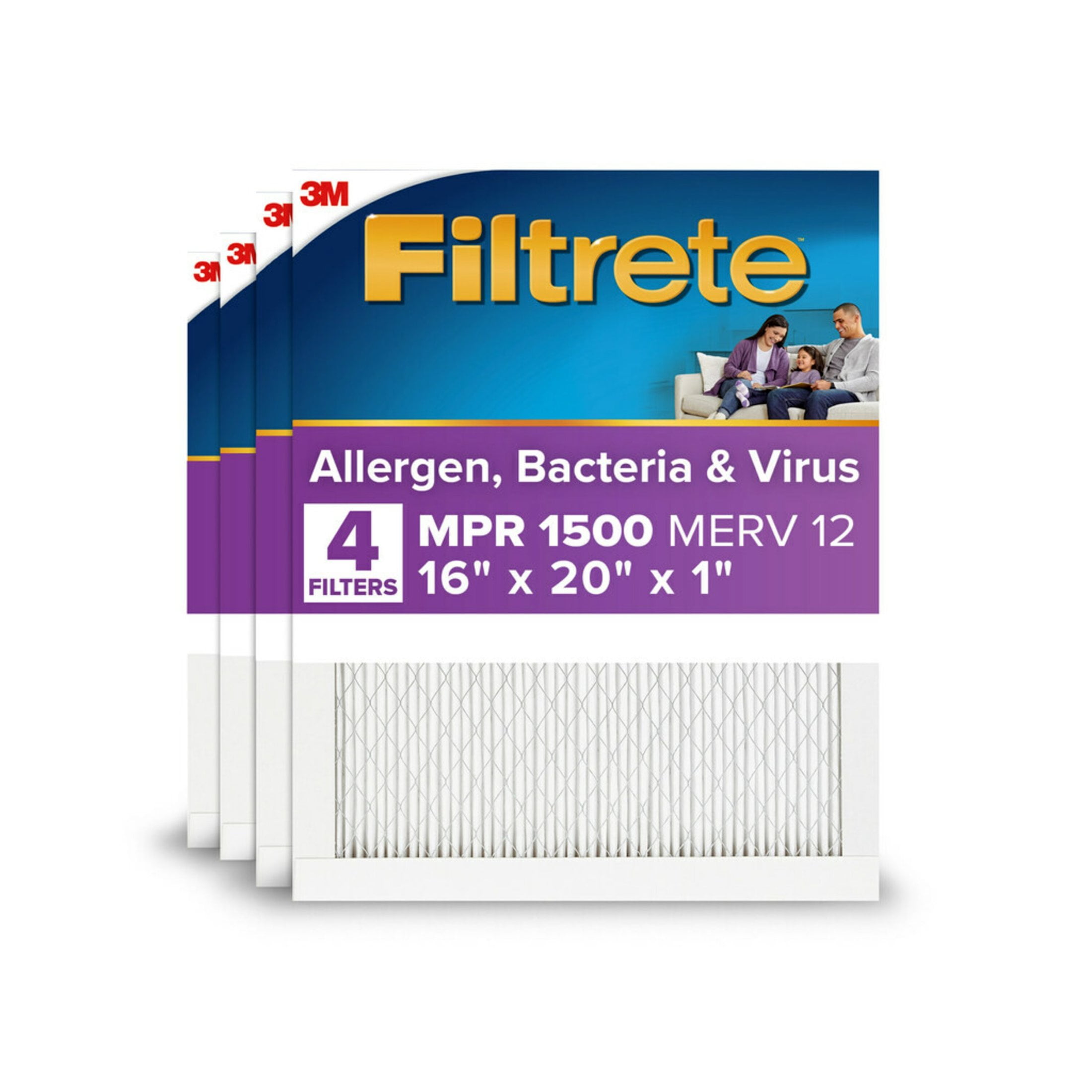 Free Shipping! Filtrete 16x20x1 Air Filter, MPR 1500 MERV 12, Allergen ...