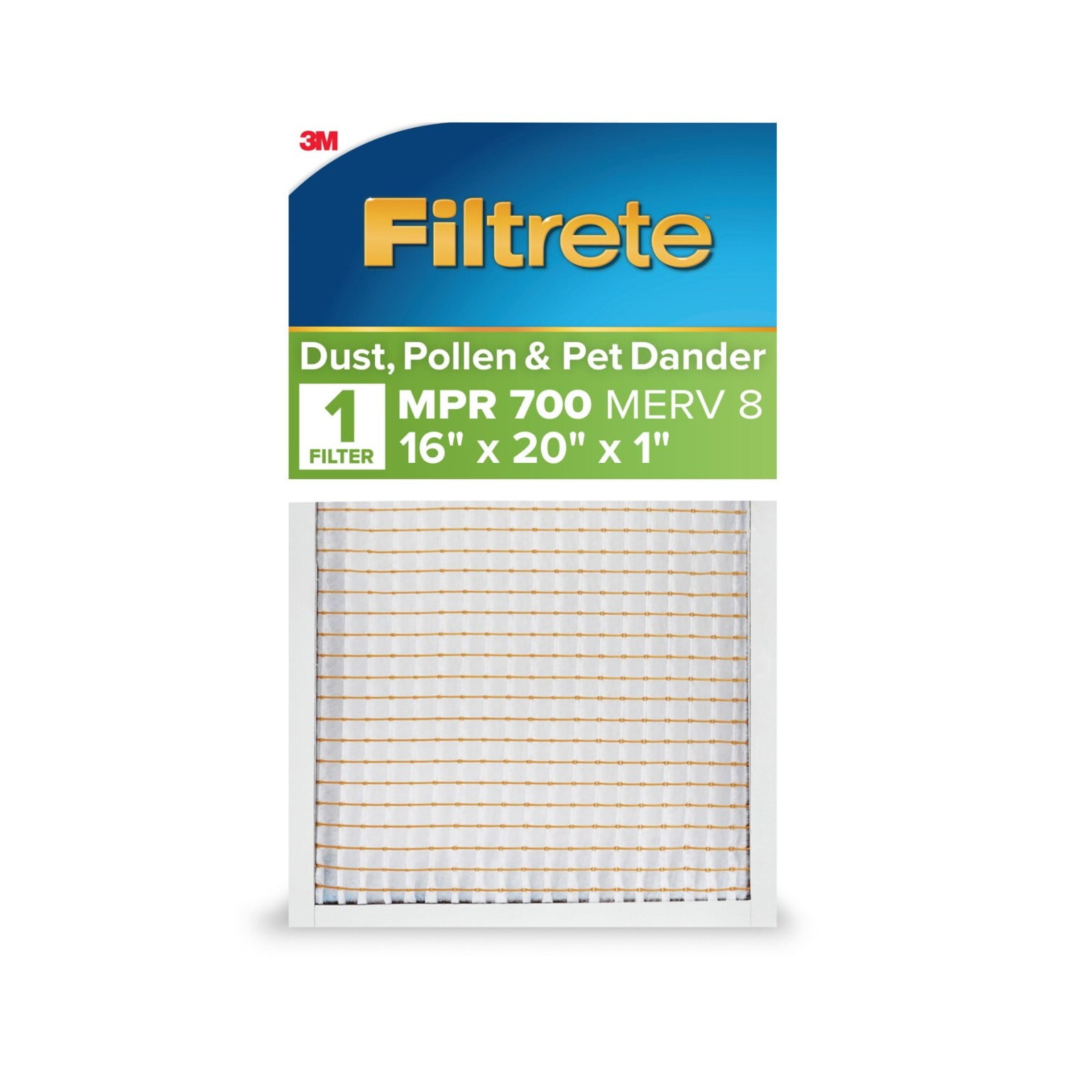 Filtrete 16x20x1 HVAC Furnace Air Filter, MPR 700 MERV 8, Dust, Pollen ...