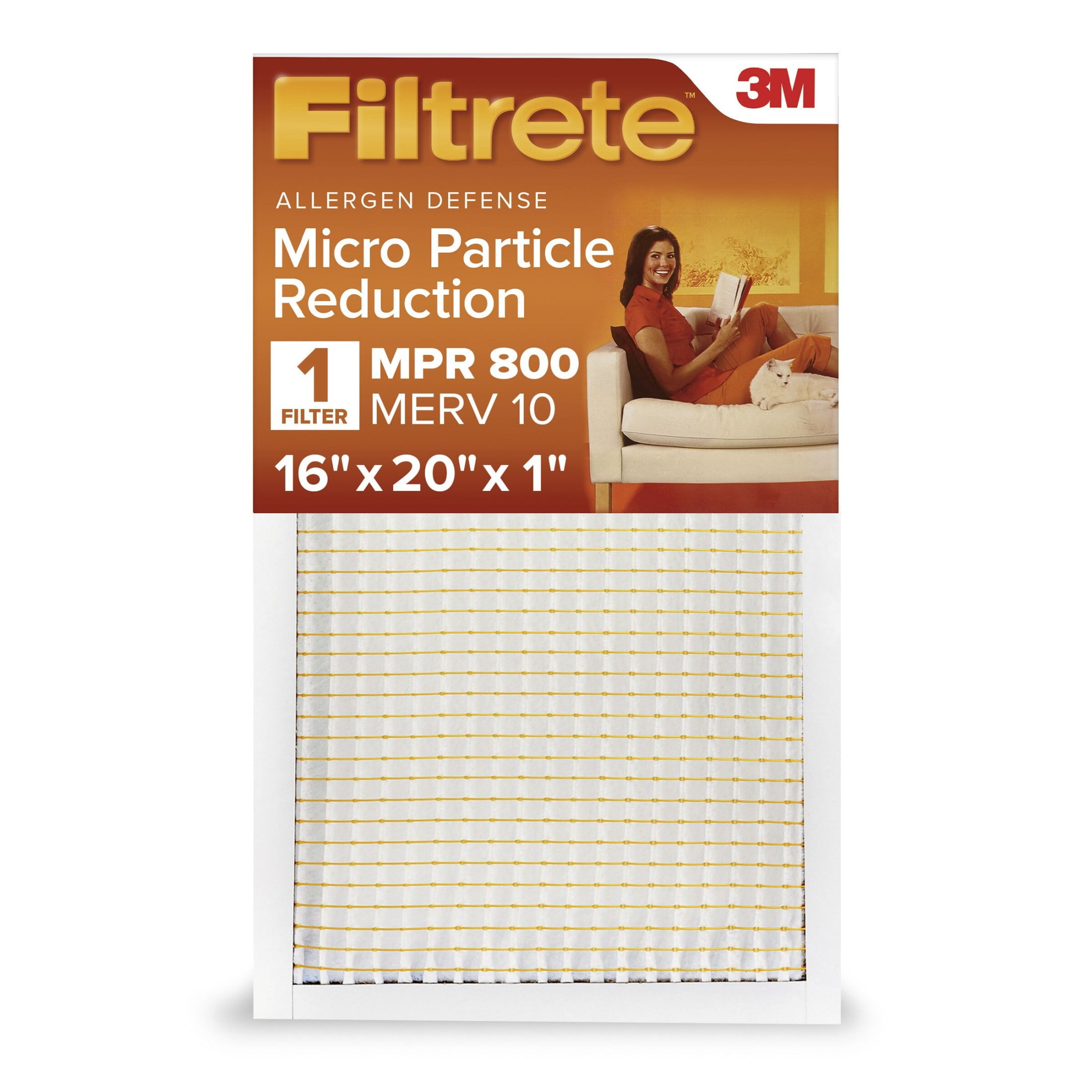 Filtrete 16x20x1 HVAC Furnace Air Filter, MPR 800 MERV 10, Micro ...