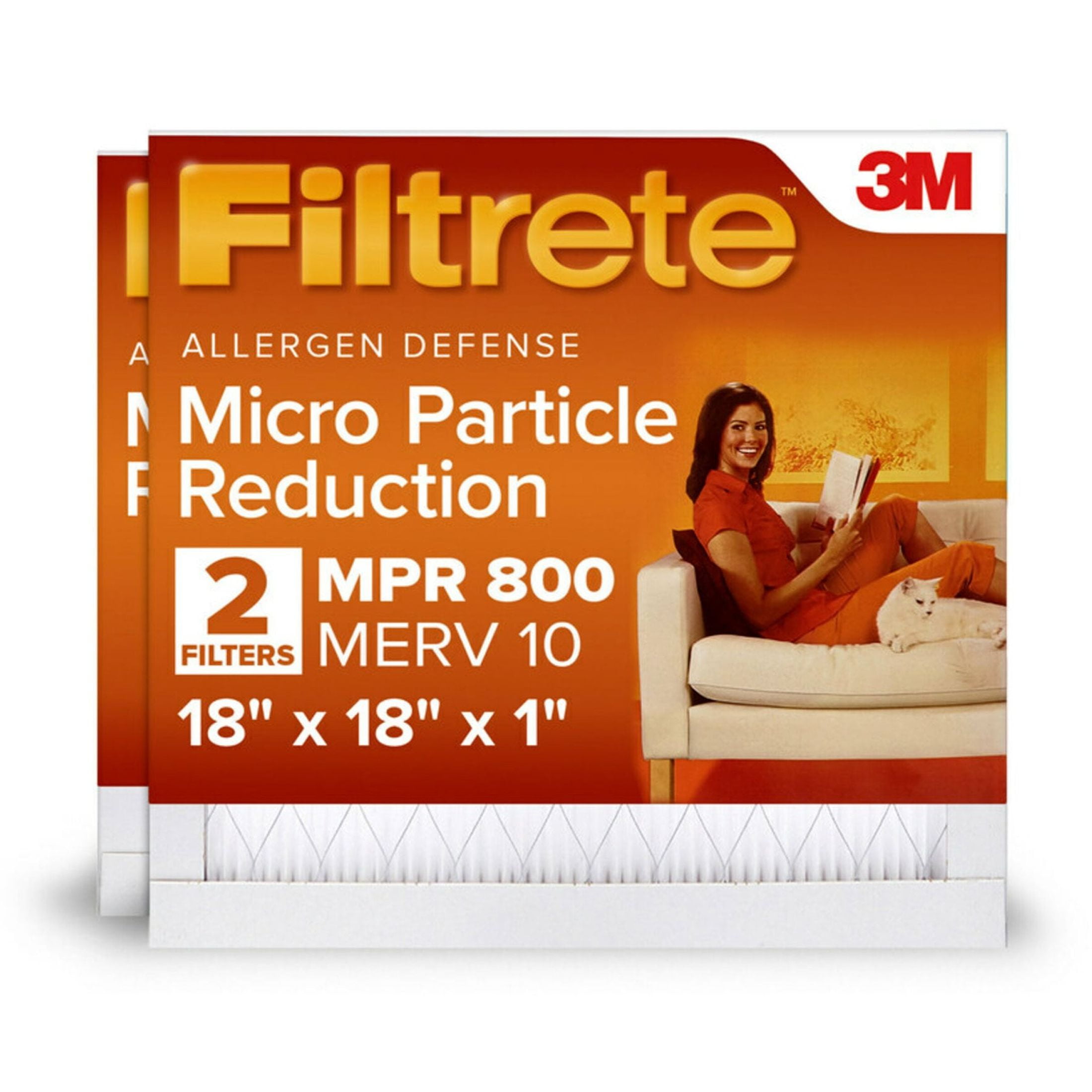Filtrete 18x18x1 Air Filter, MPR 800 MERV 10, Micro Particle Reduction ...