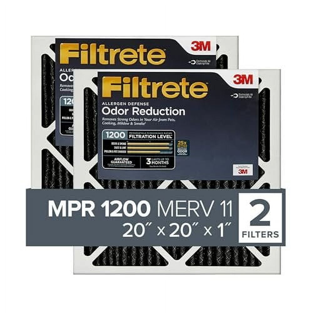 Filtrete 20x20x1 Air Filter, MPR 1200, MERV 11, Allergen Defense Odor ...