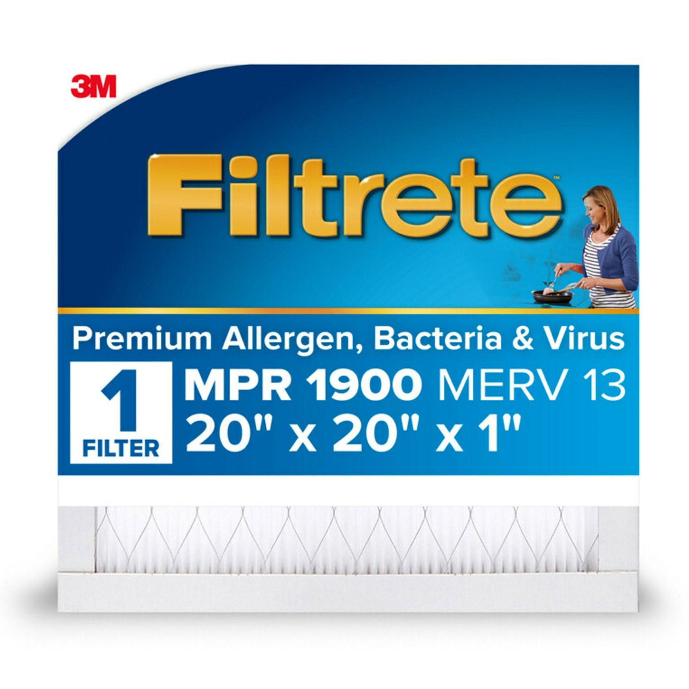 Filtrete 20x20x1 Air Filter, MPR 1900 MERV 13, Premium Allergen ...