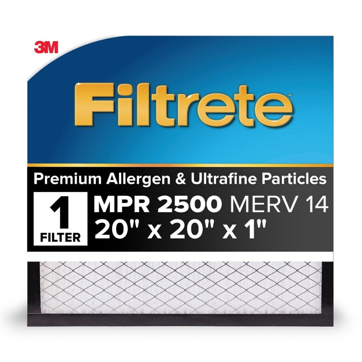 Filtrete 20x20x1 HVAC Furnace Air Filter, MPR 2500 MERV 14, Premium ...