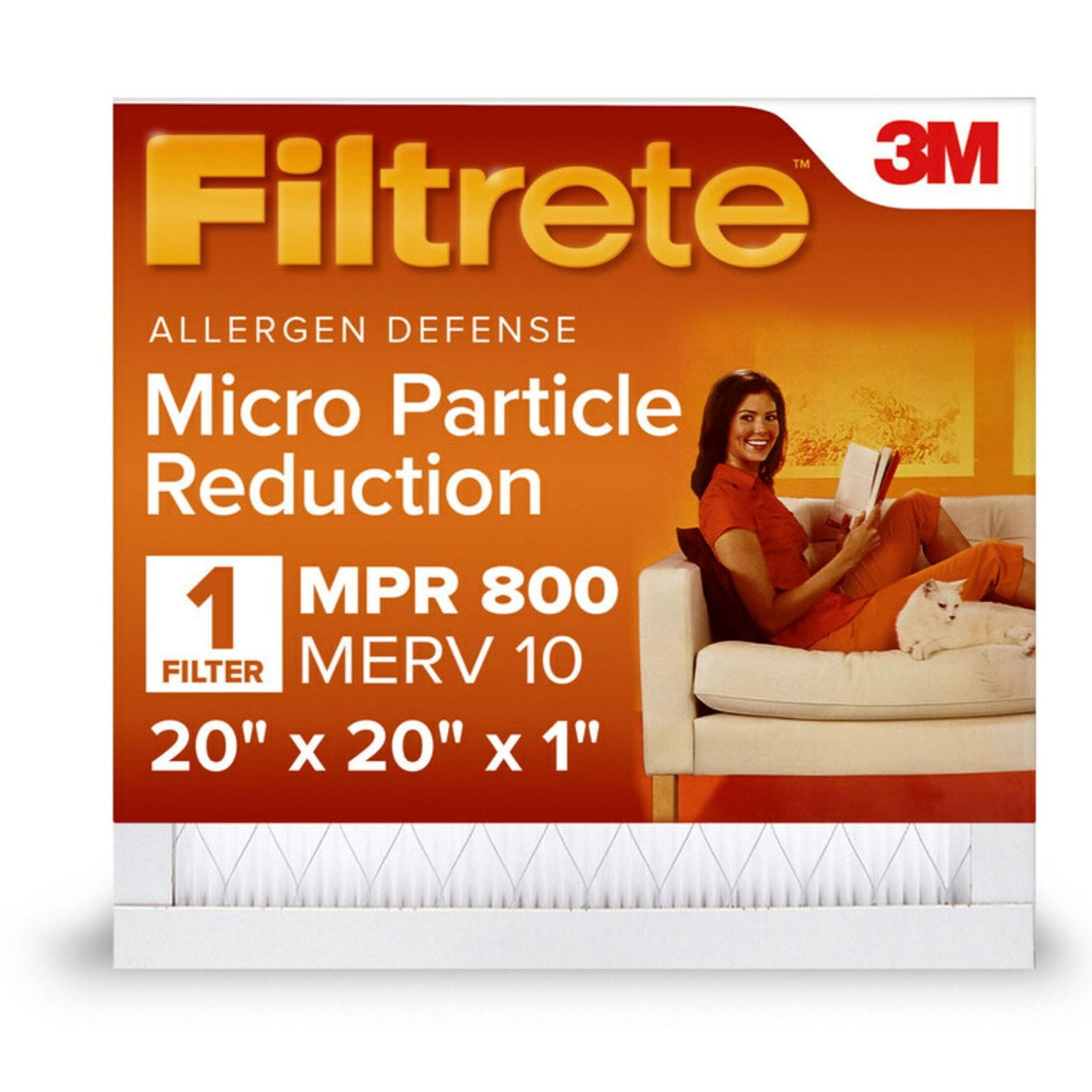 Filtrete 20x20x1 Air Filter, MPR 800 MERV 10, Micro Particle Reduction ...