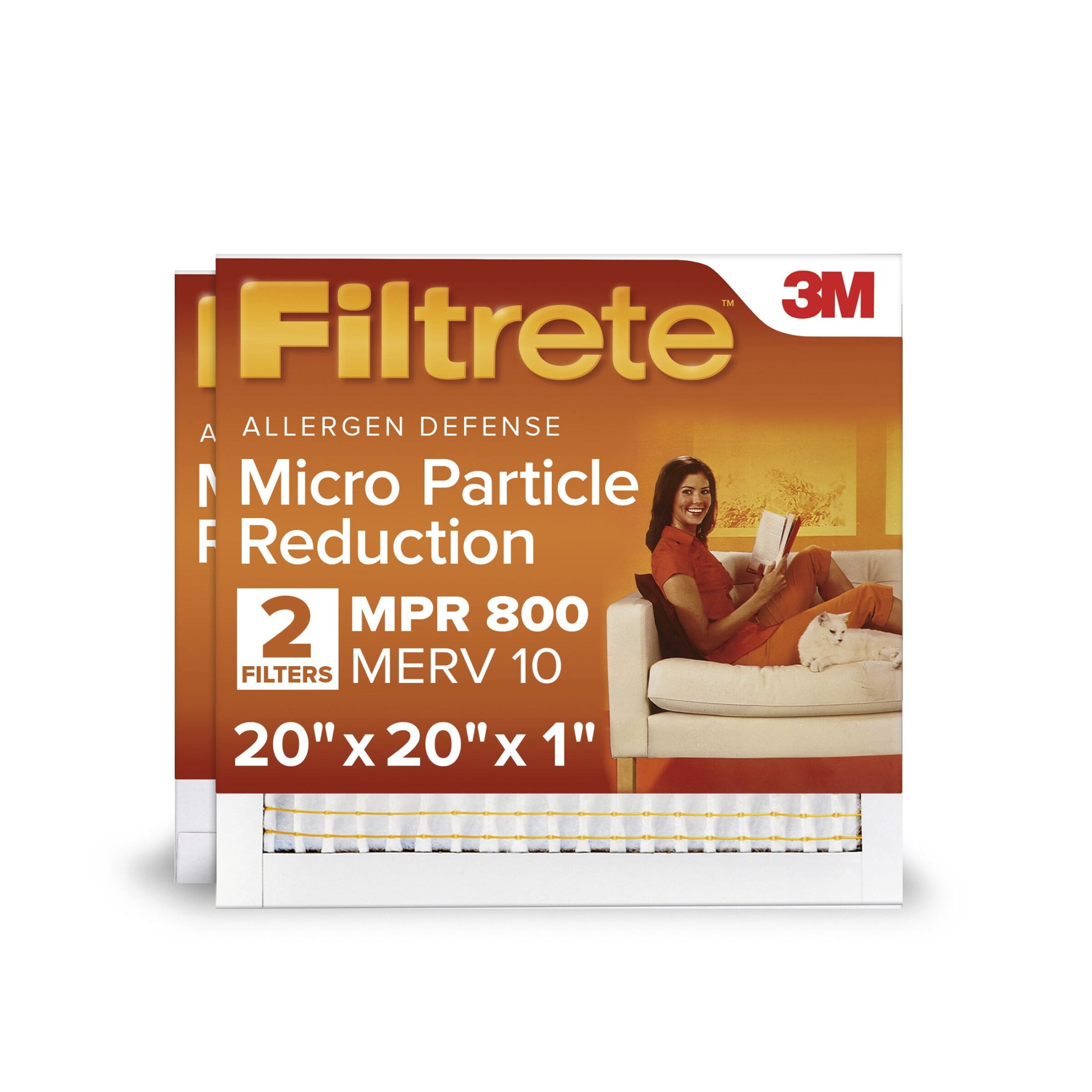 Filtrete 20x20x1 AC Furnace Air Filter, MPR 800 MERV 10, Micro Particle ...