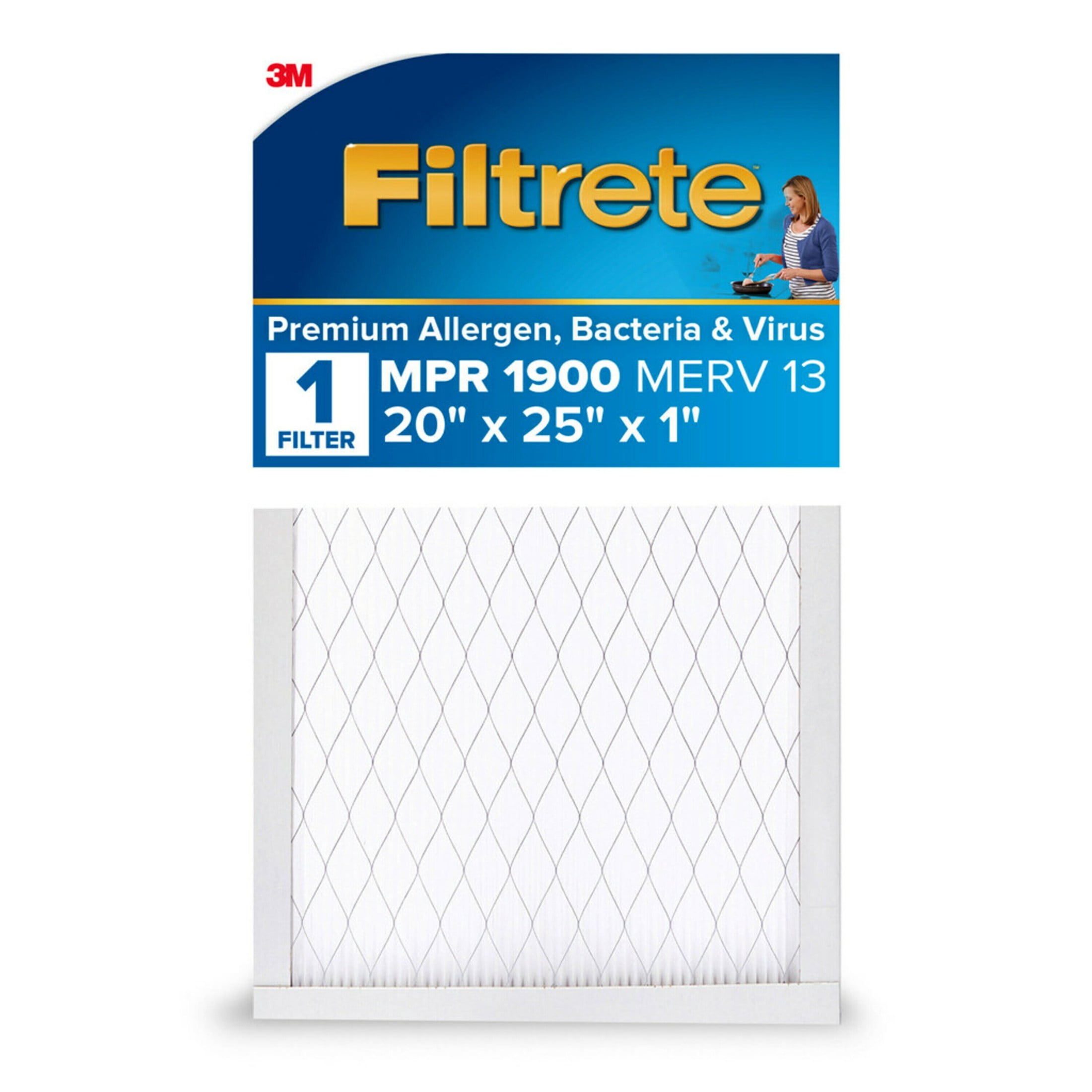 Filtrete 20x25x1 Air Filter, MPR 1900 MERV 13, Ultimate Allergen ...