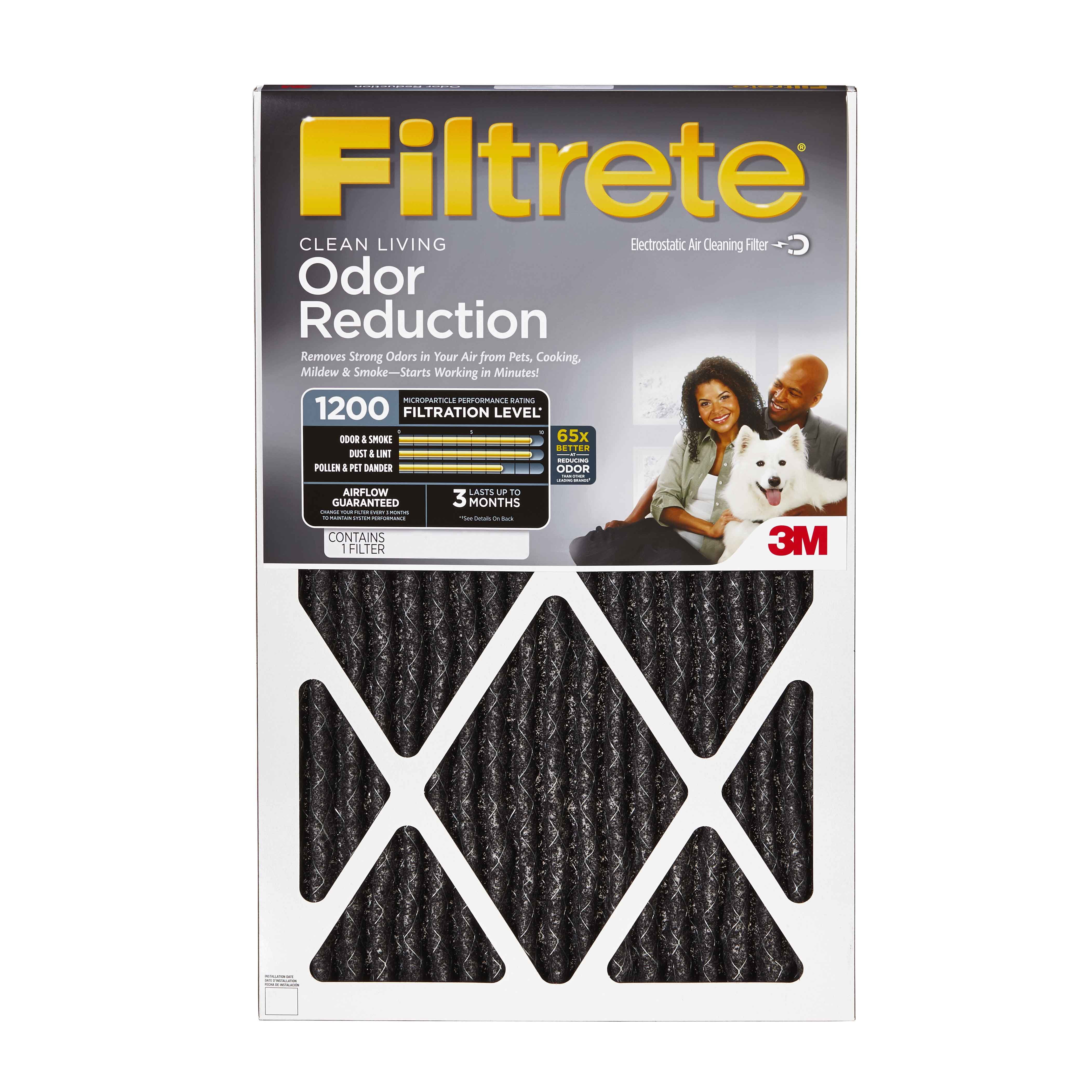 Filtrete 20x30x1 Air Filter MPR 1200 MERV 11, Allergen Defense Odor Reduction, 4-Pack exact ...