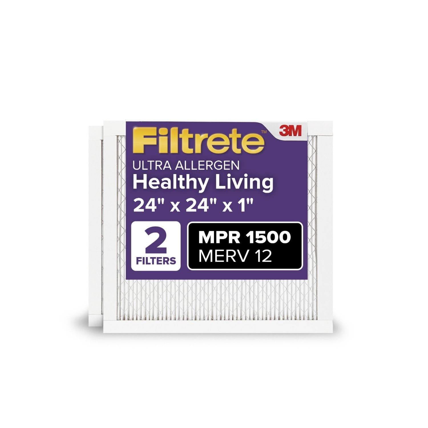 Filtrete 24x24x1 HVAC Furnace Air Filter, MPR 1500 MERV 12, Advanced ...