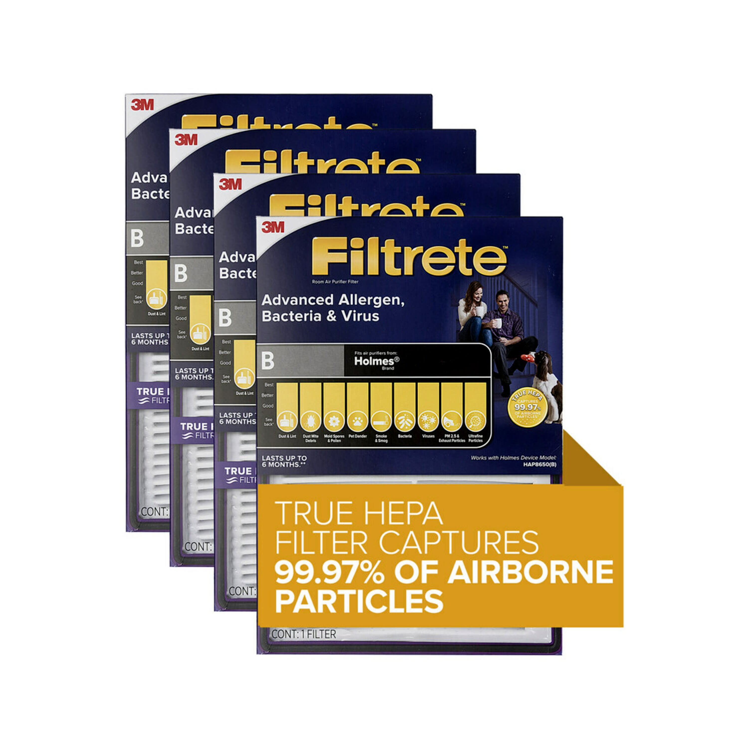Filtrete Advanced Allergen, Bacteria & Virus True HEPA Air Purifier ...