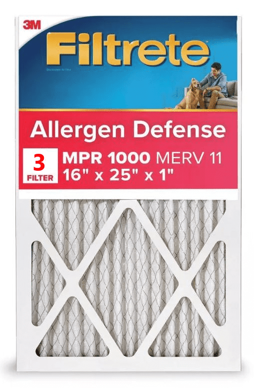 Filtrete Allergen Defense Air Filter 1000 MPR, 16x25x1, 3 Pack - Walmart.com