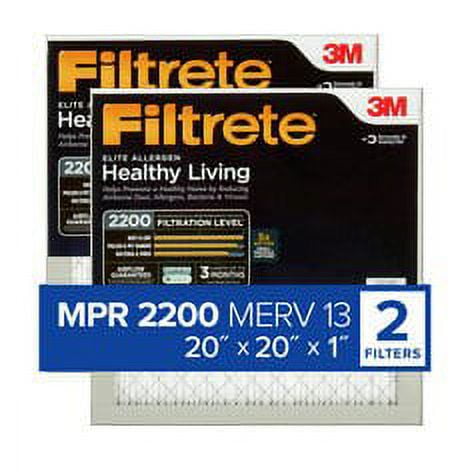 Filtrete Elite Allergen Reduction Filter EA02-2PK-1E, 20 in x 20 in x 1 ...