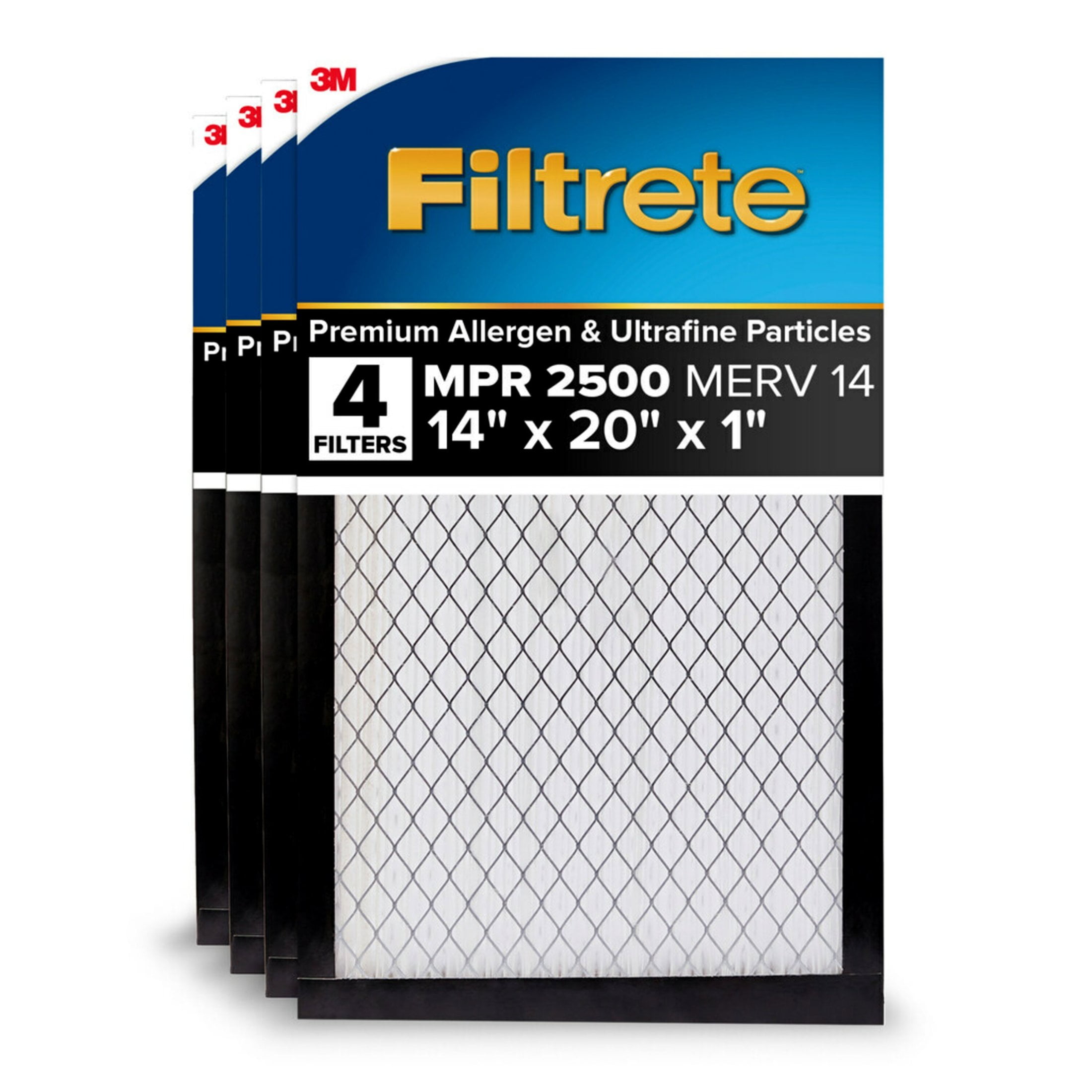 Filtrete 14x20x1 Air Filter, MPR 2500 MERV 14, Premium Allergen and ...