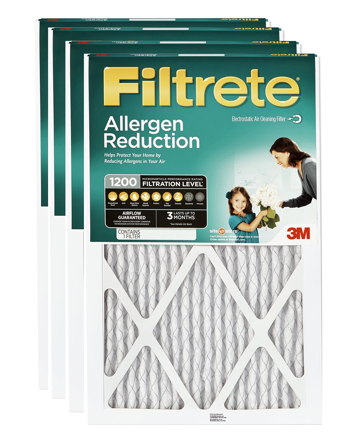 Filtrete by 3M, 12x20x1, MERV 11, Allergen Reduction HVAC Furnace Air Filter, Captures Pet ...