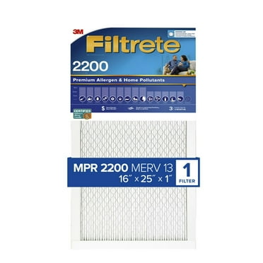 Filtrete by 3M, 20x20x1, Elite Allergen Reduction HVAC Furnace Air Filter, 2200 MPR, 1 Filter ...